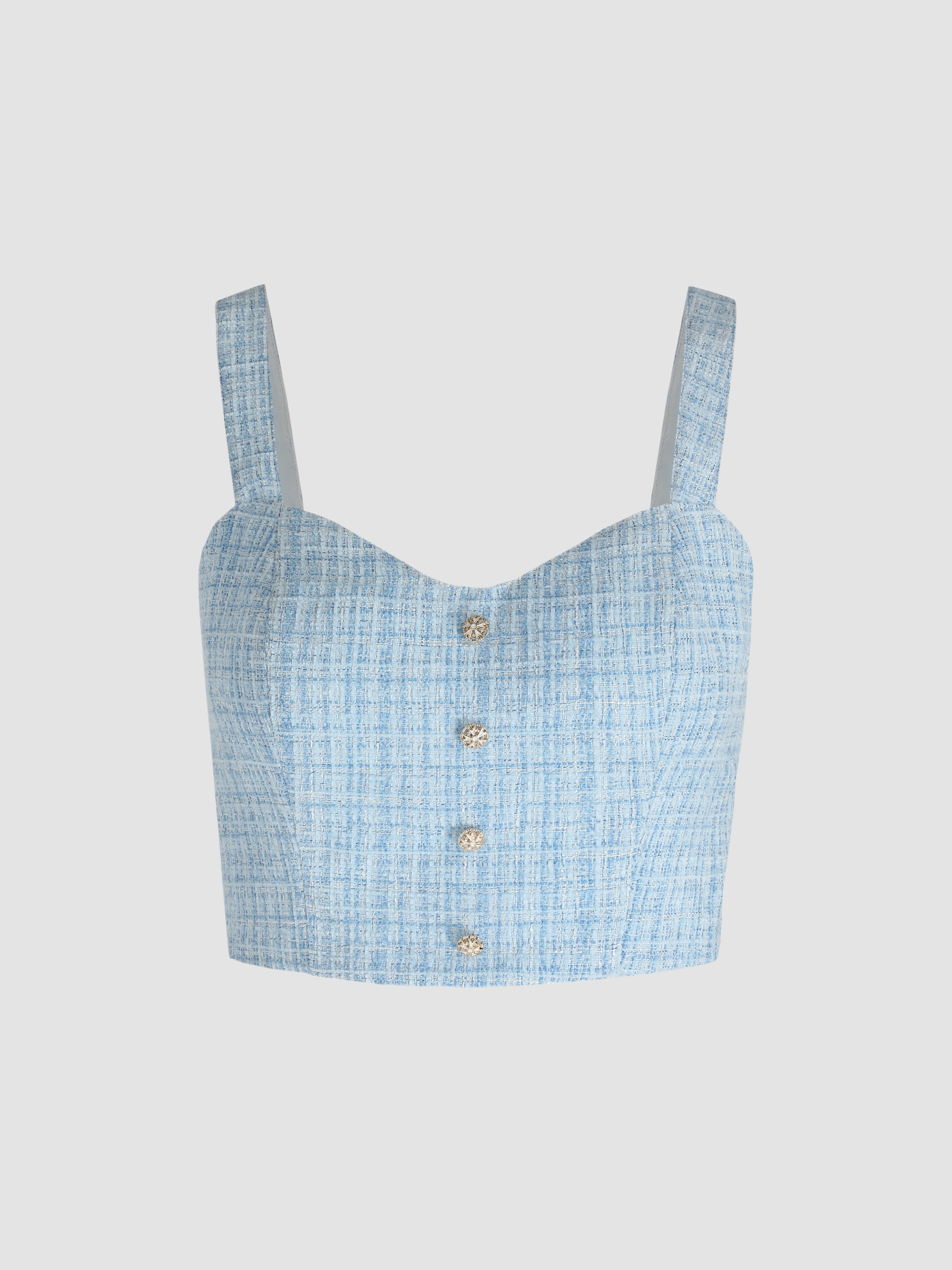 Holiday Tweed Tank Top For Date Exhibition