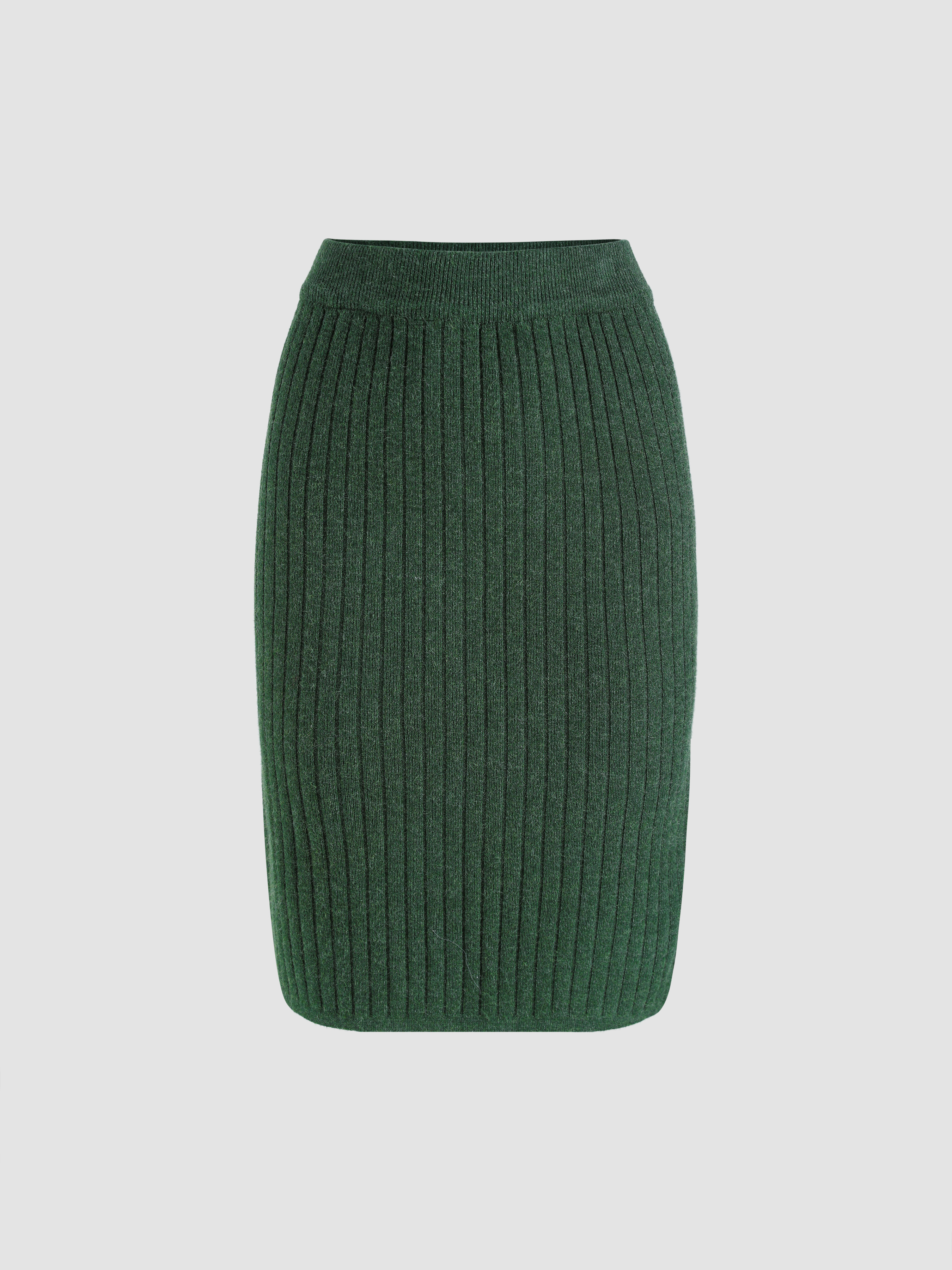 Solid Knit Skirt - Cider