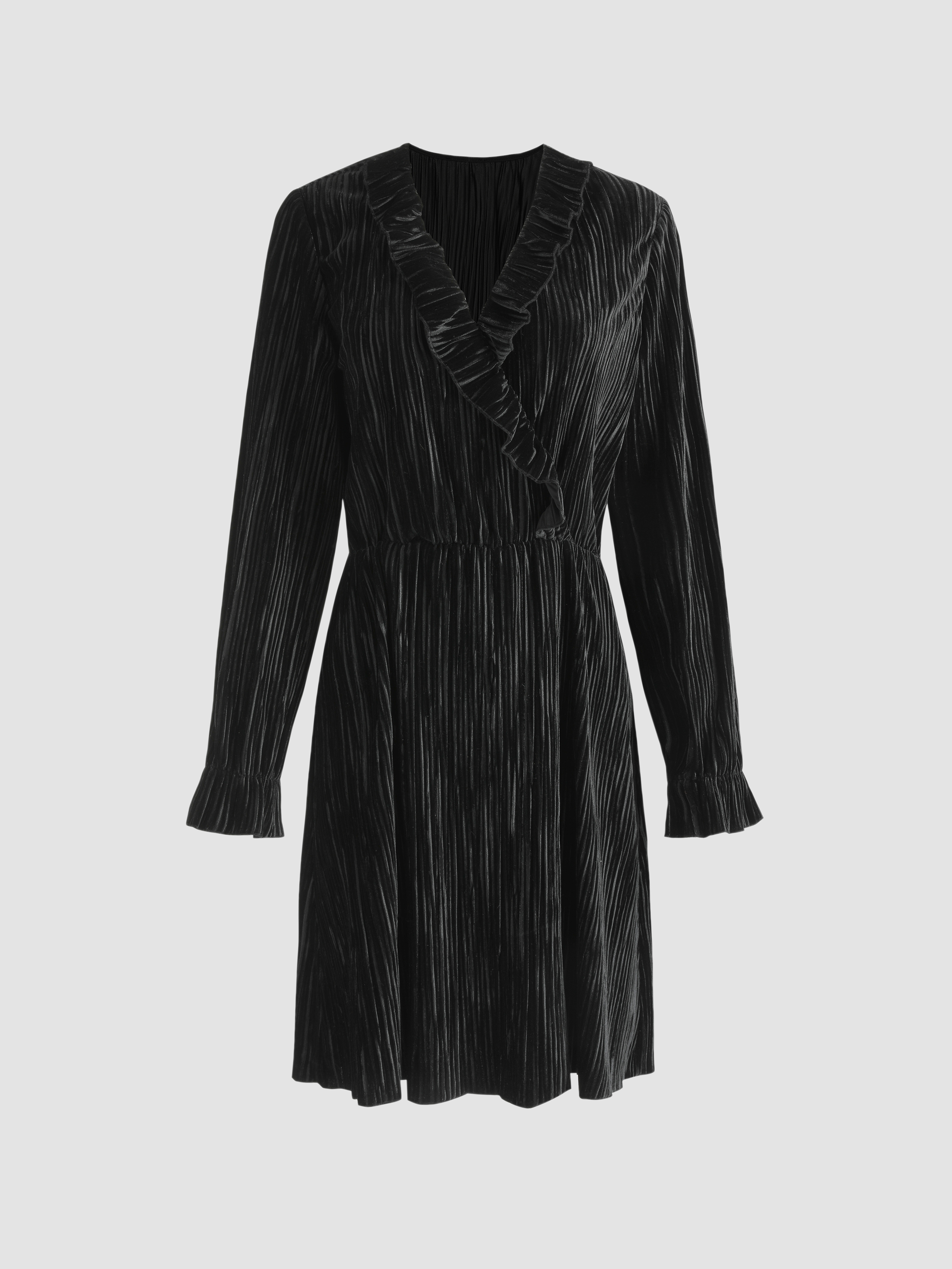 Black Ruffle Hem Midi Dress - Cider