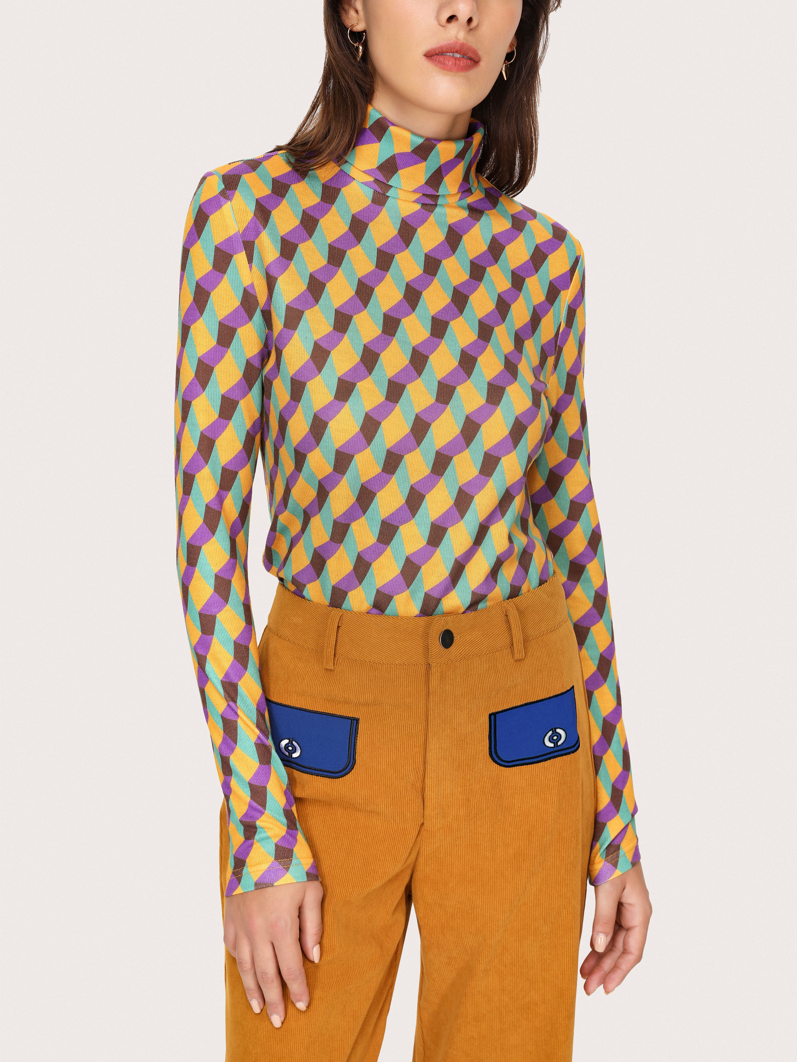 All Over Print Long Sleeve Top For Daily Casual Exhibition Coffee Shop