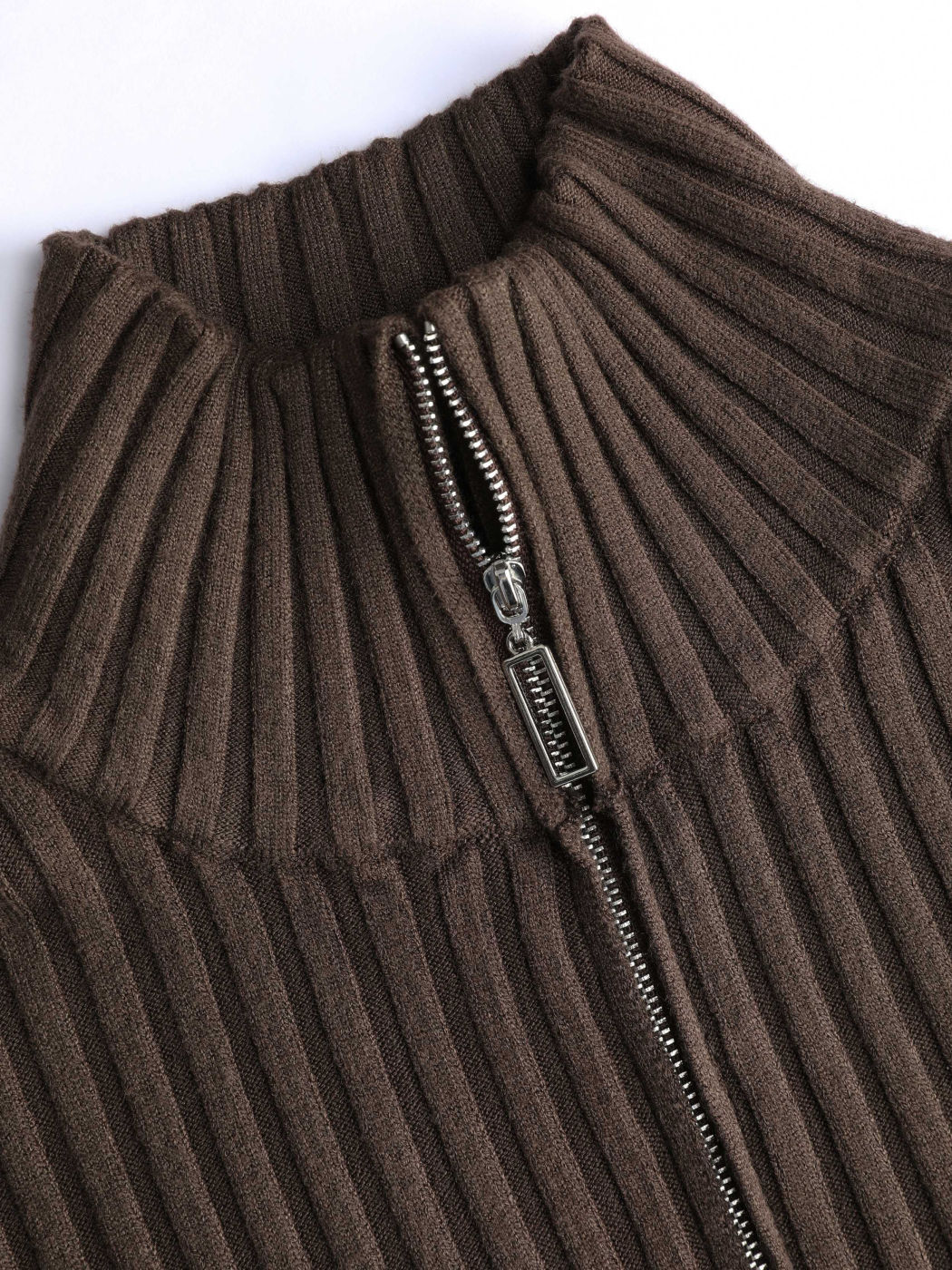 Rib-Knit High Neck Sweater For Daily Casual