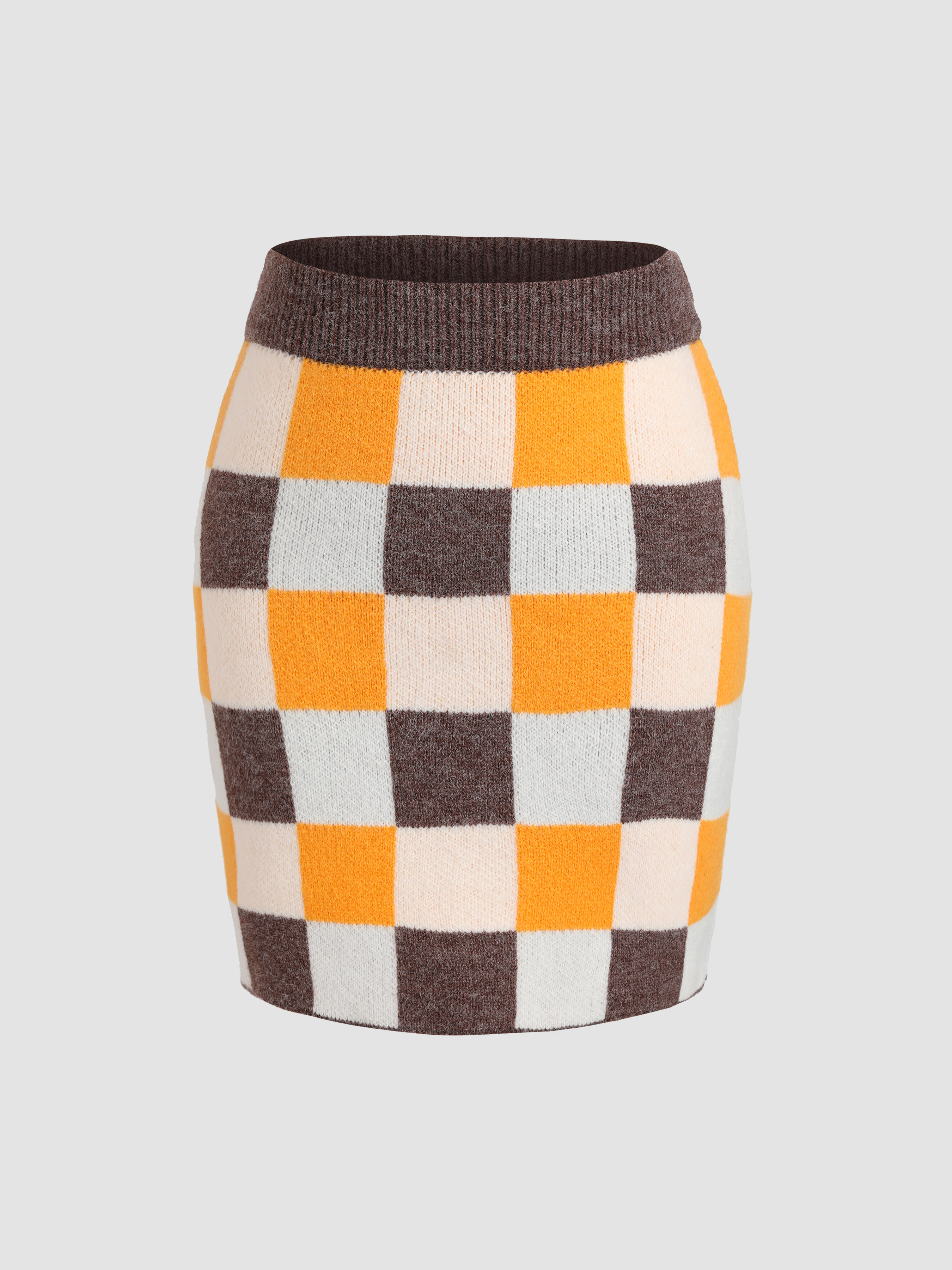 Knit Fabric Colorful Checker Board Knit Skirt For Daily Casual School ... Knit Fabric Colorful Checker Board Knit Skirt For Daily Casual School ...