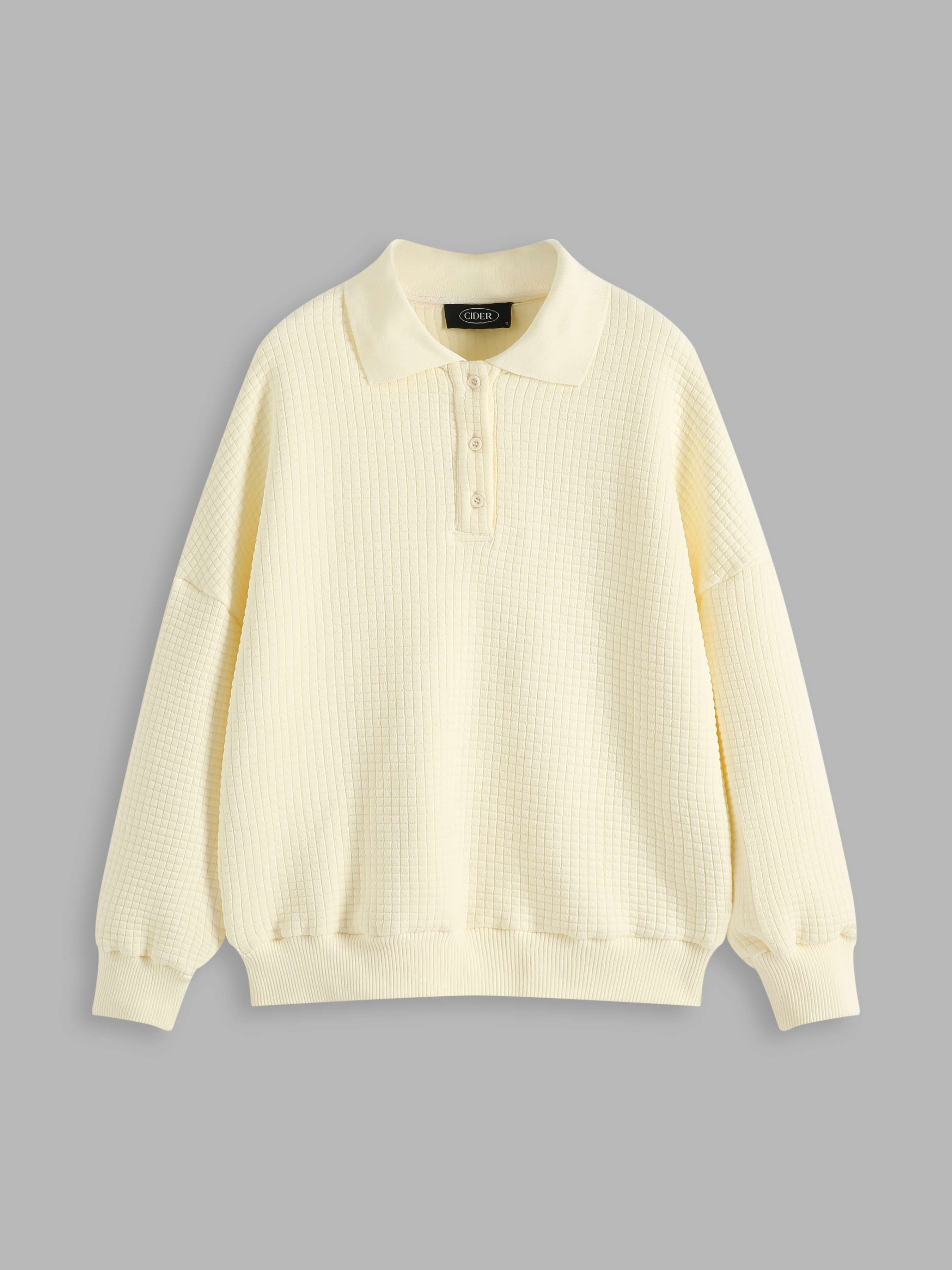 Ivory Solid Polo Pullover - Cider
