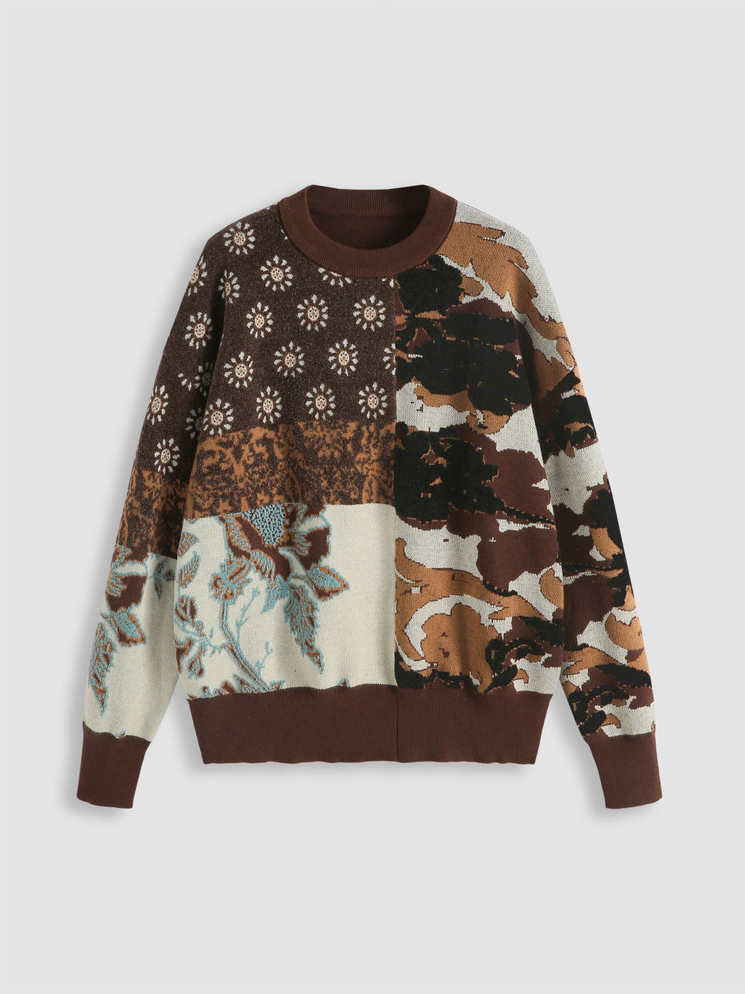 Retro Patchy Sweater - Cider