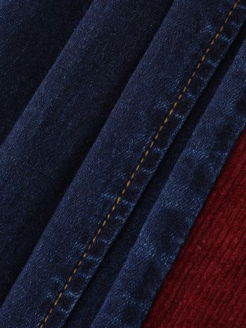 Corduroy Patchy Flared Jeans - Cider