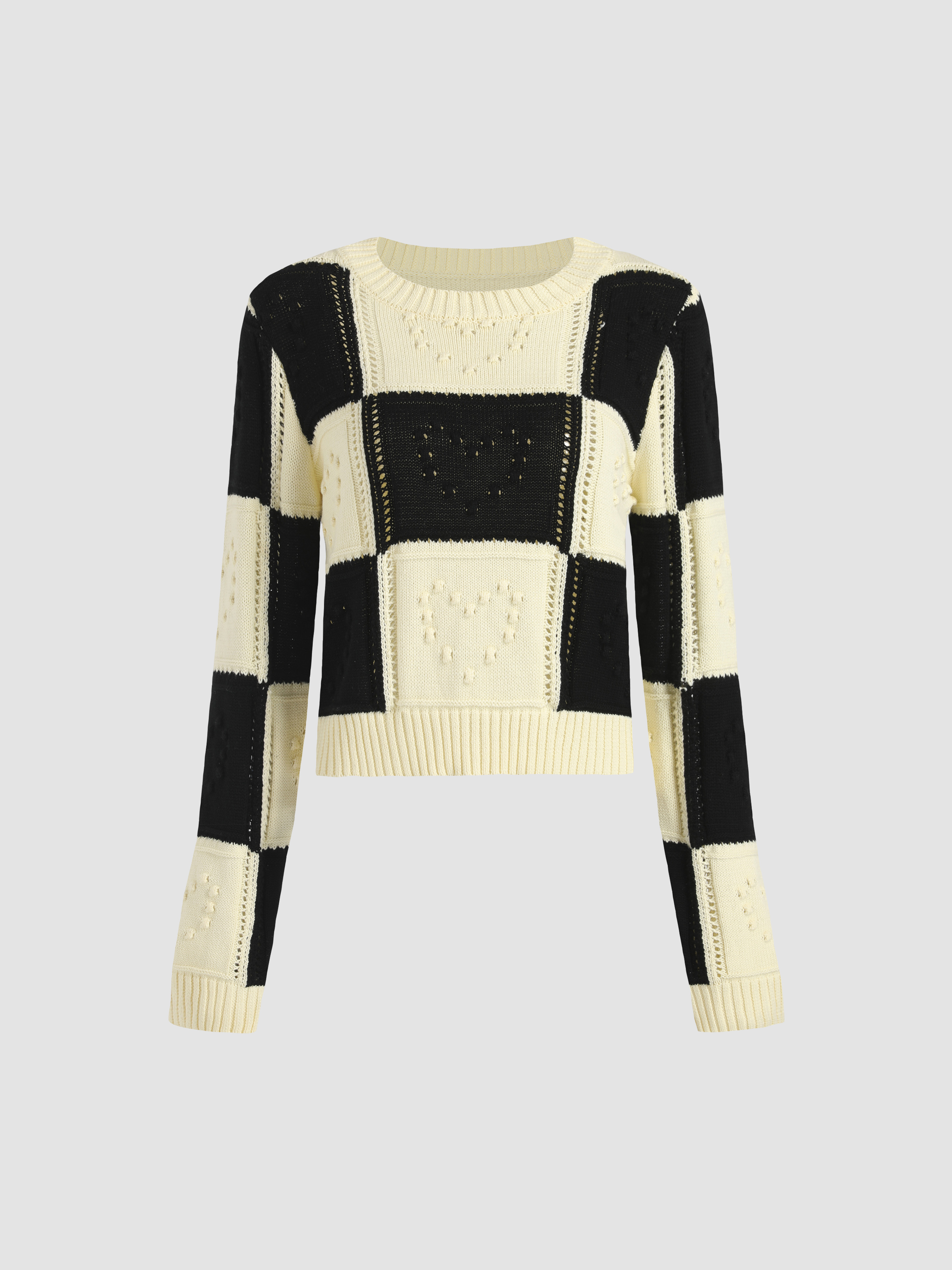 Checker Board Heart Sweater For School Daily Casual Exhibition