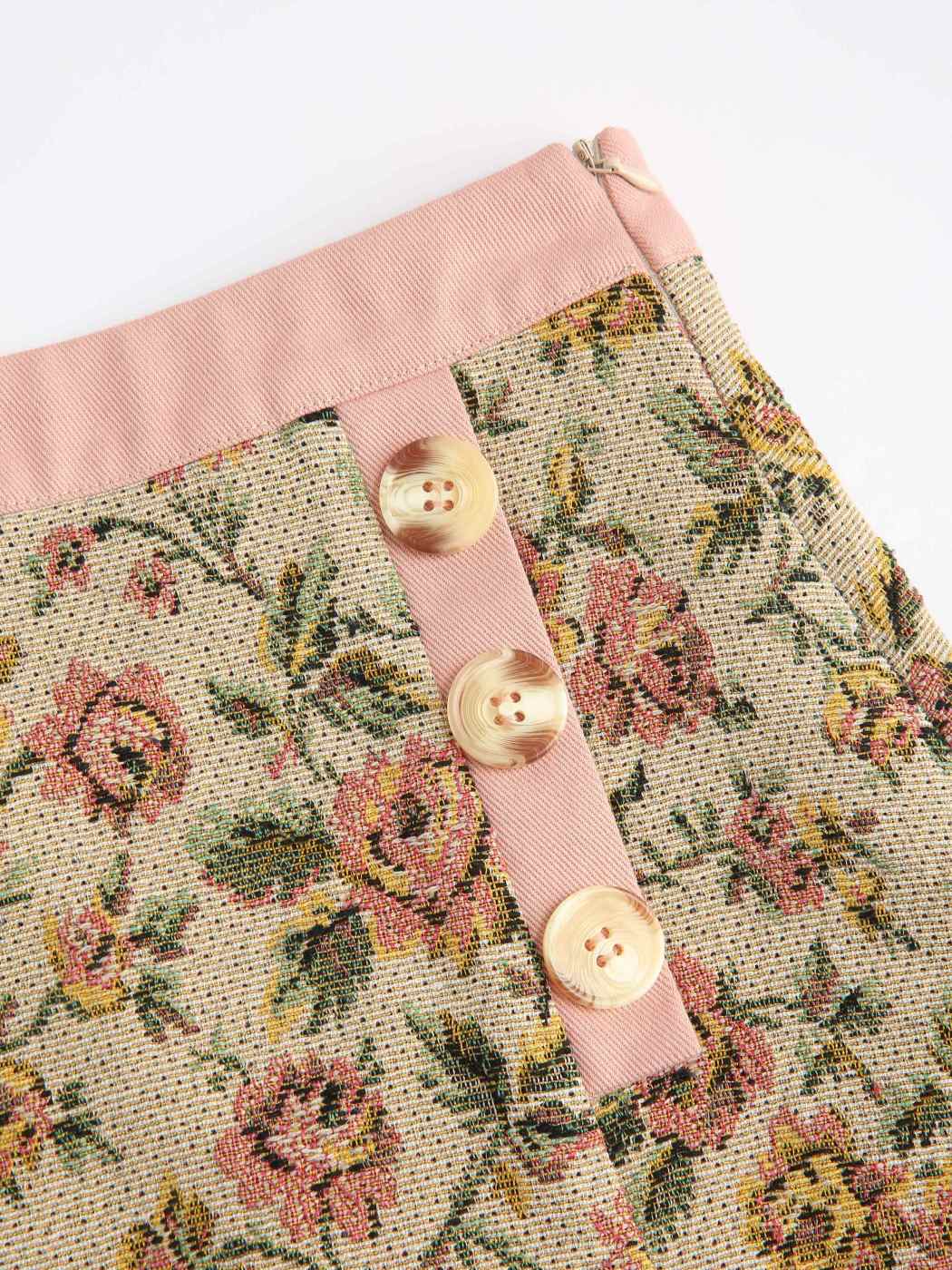 Contrasting Trim Floral Pattern Skirt For Date Coffee Shop