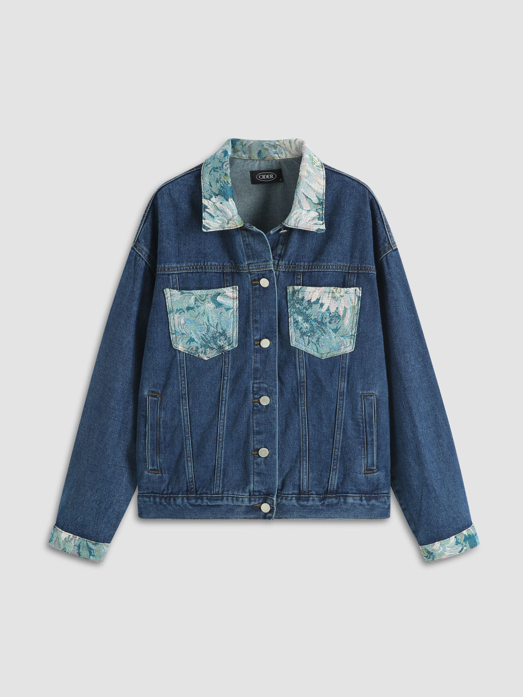Denim Floral Pattern Denim Jacket For Daily Casual Date Party/Clubbing