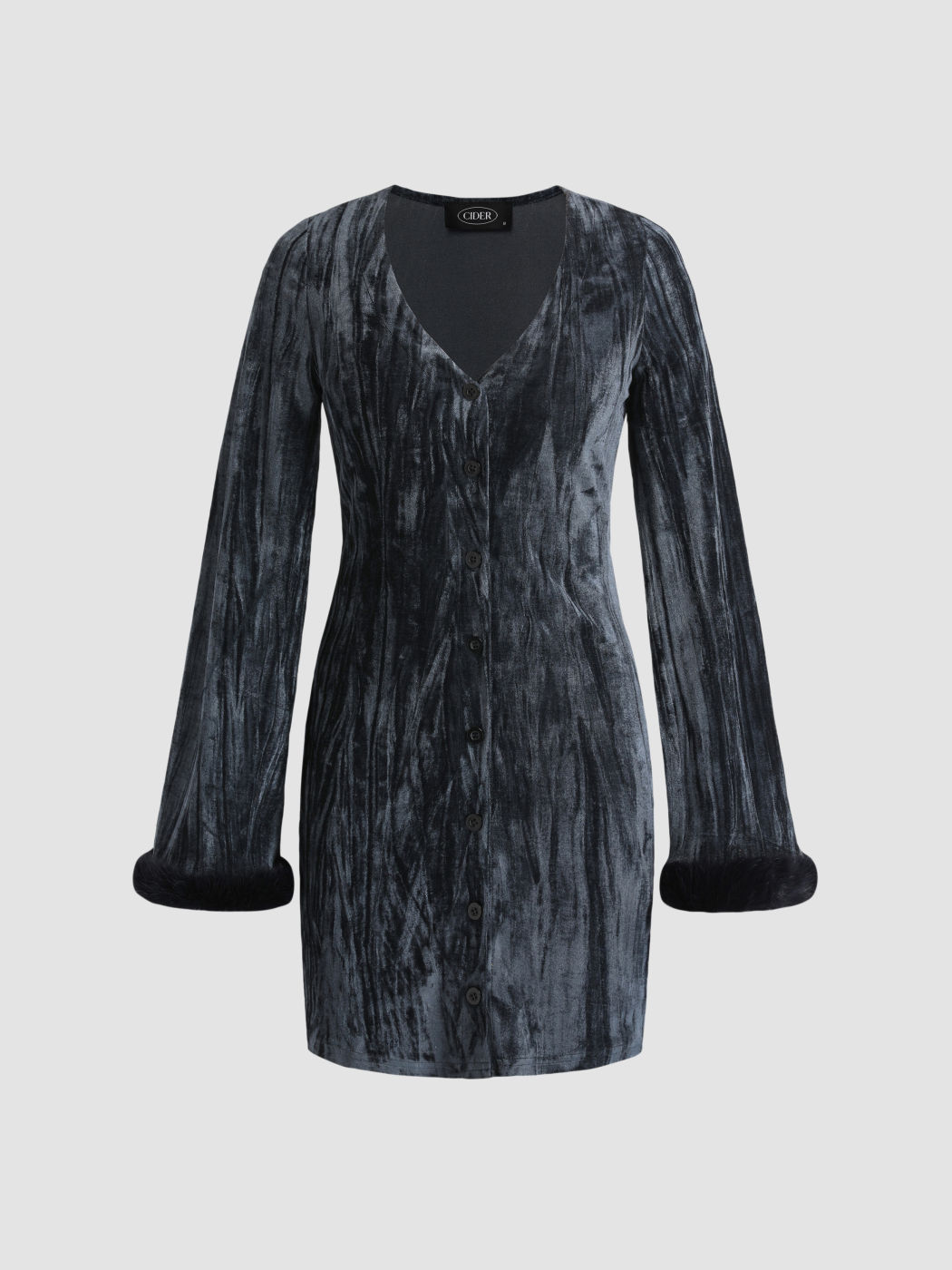 Patchy Button Up Dress - Cider