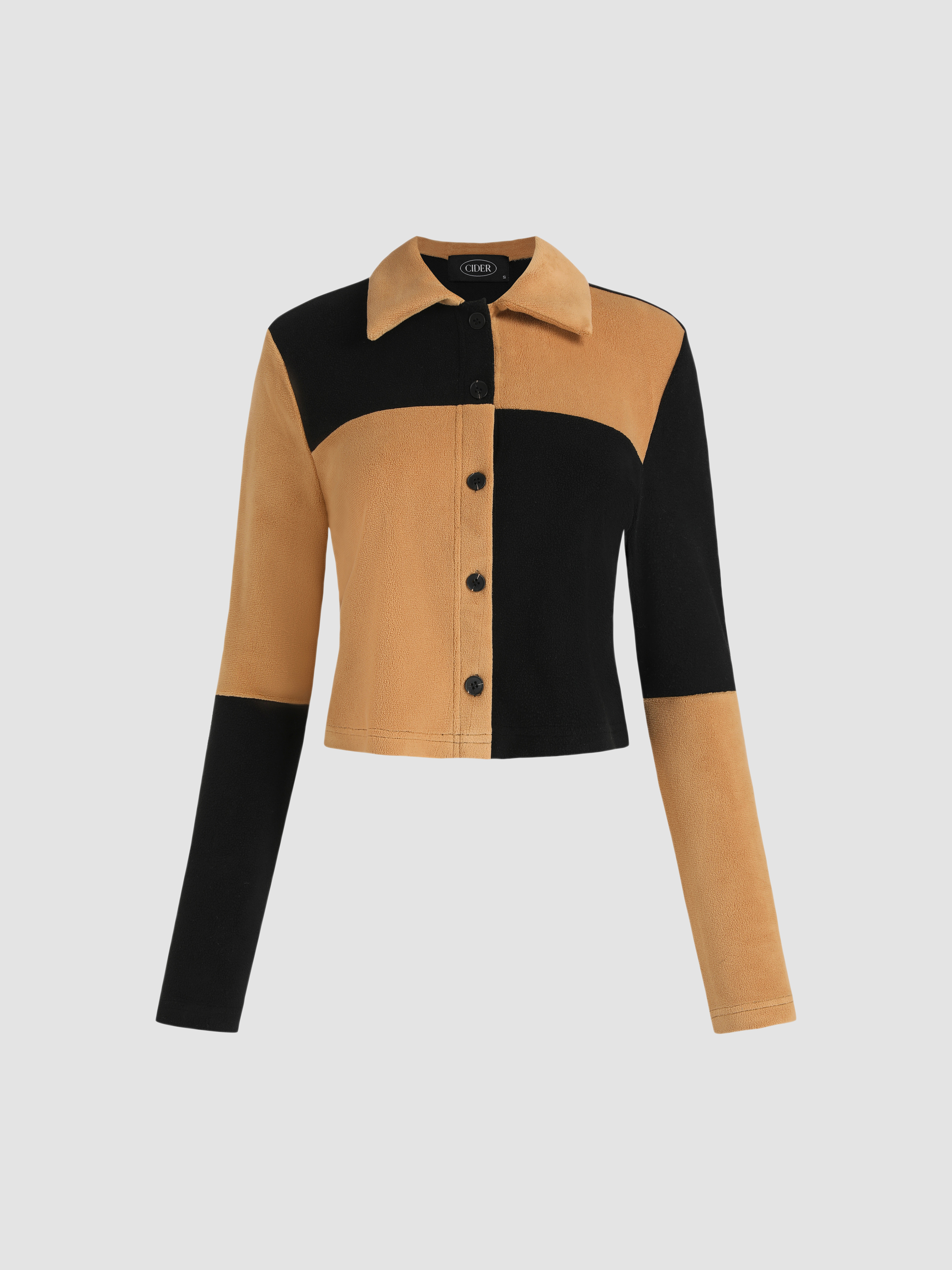 Patchy Crop Shirt - Cider