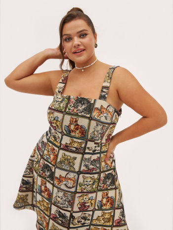 Cat Lover Dress Curve & Plus For Picnic