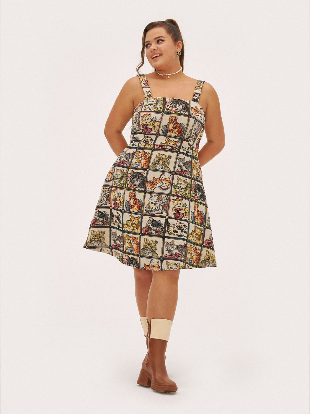 Cat Lover Dress Curve & Plus For Picnic