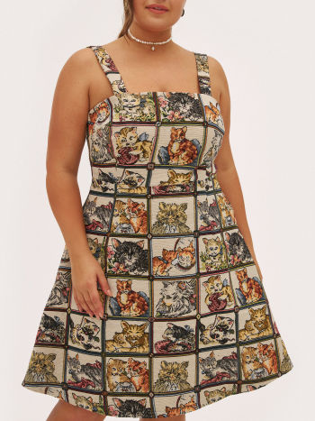 Cat Lover Dress Curve & Plus For Picnic