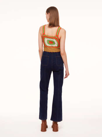 Corduroy Patchy Flared Jeans - Cider