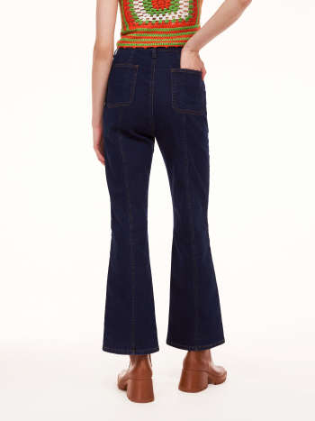 Corduroy Patchy Flared Jeans - Cider