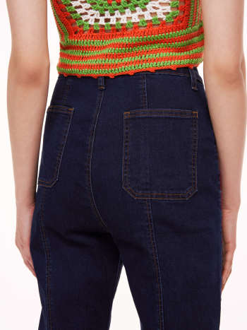 Corduroy Patchy Flared Jeans - Cider