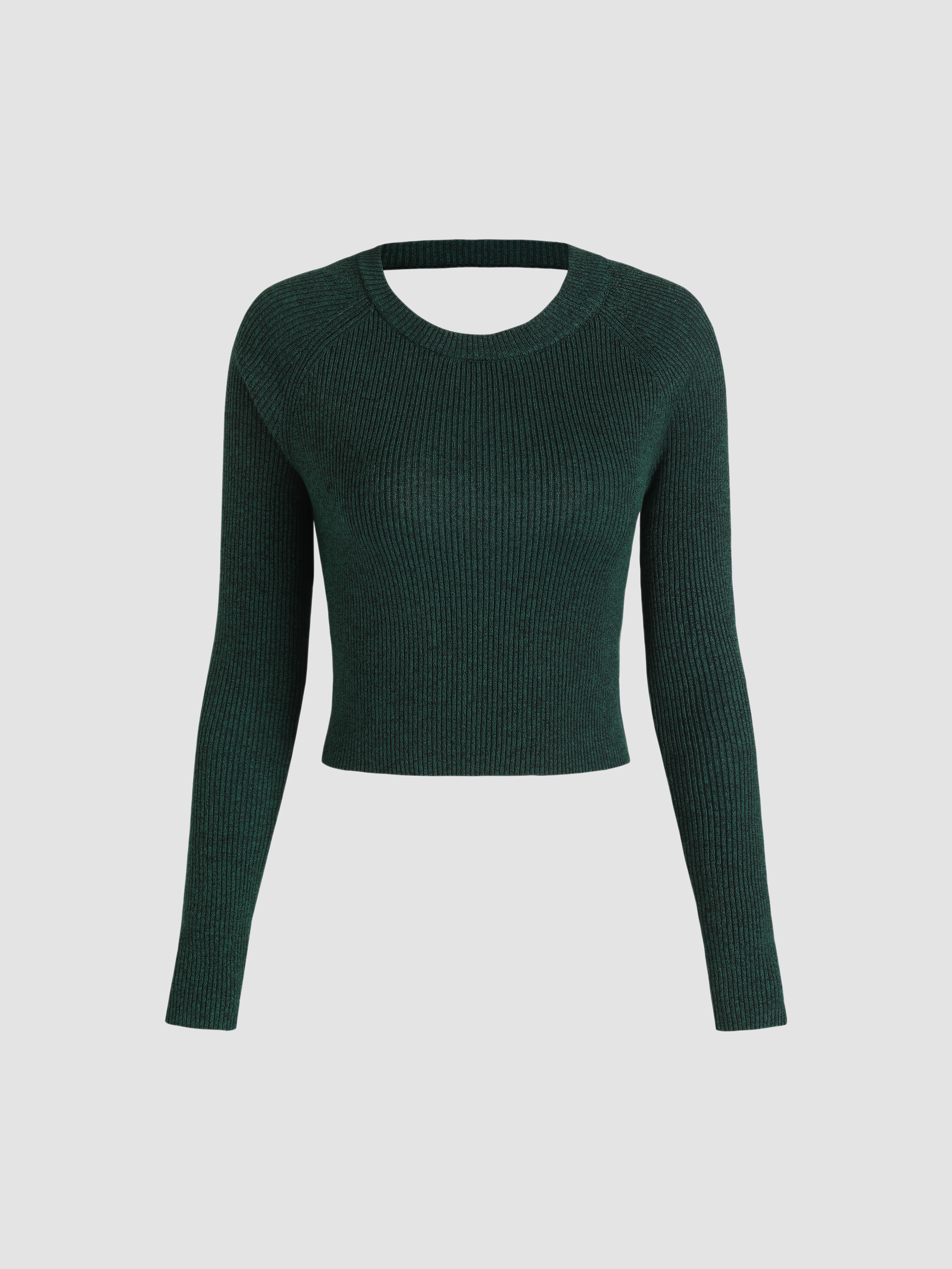Solid Backless Sweater For Daily Casual Date
