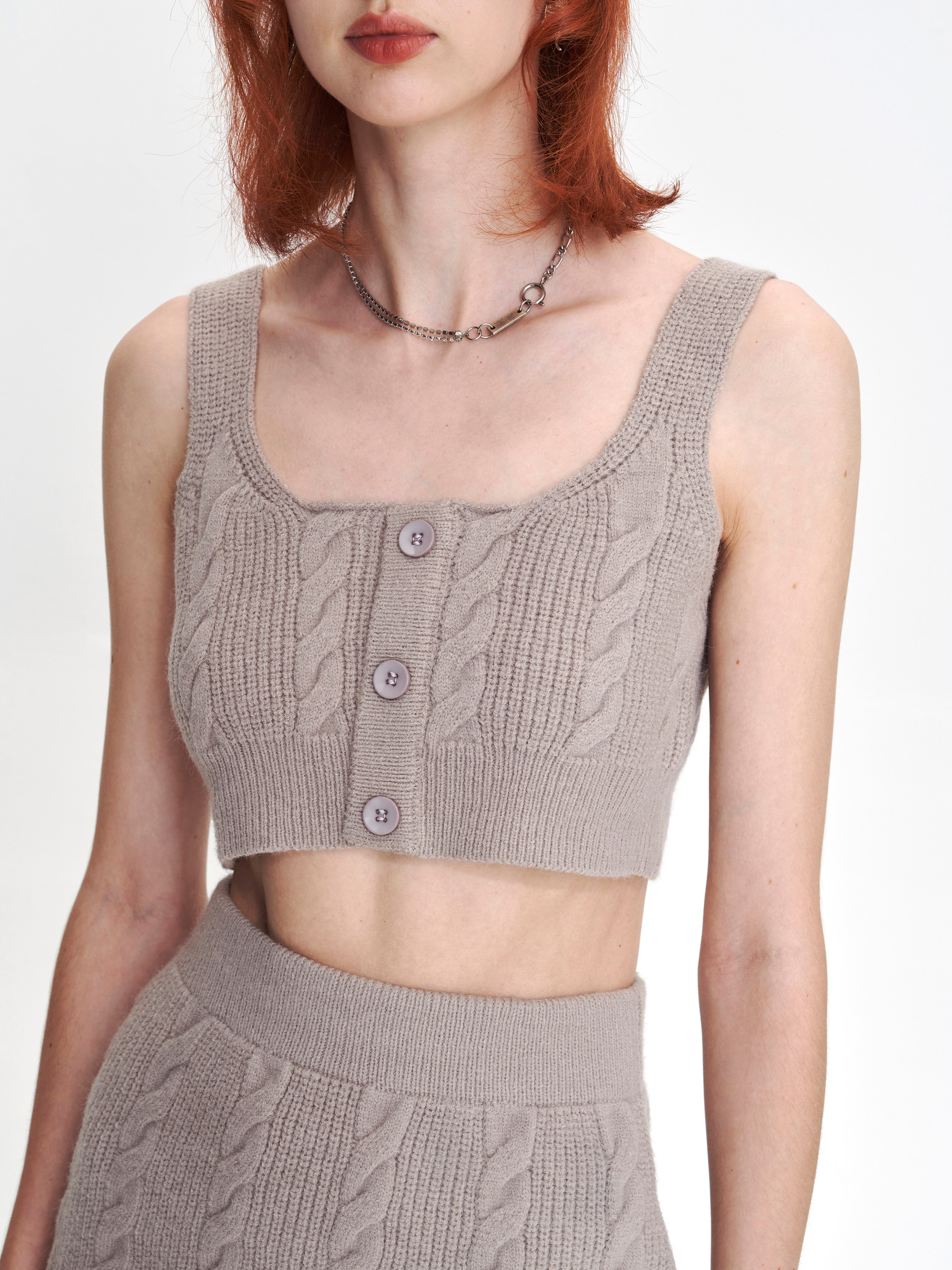Texture Knit Tank Top - Cider