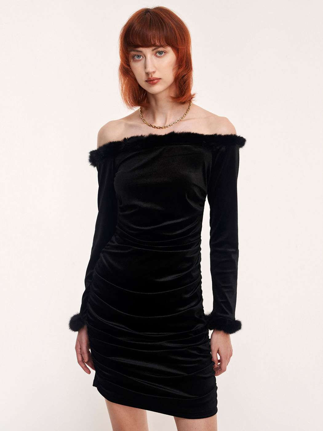 Fuzzy Mini Dress - Cider