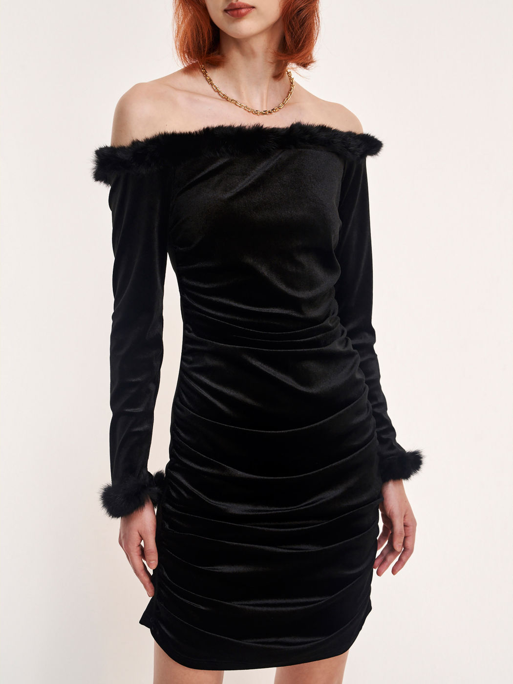 Fuzzy Mini Dress - Cider