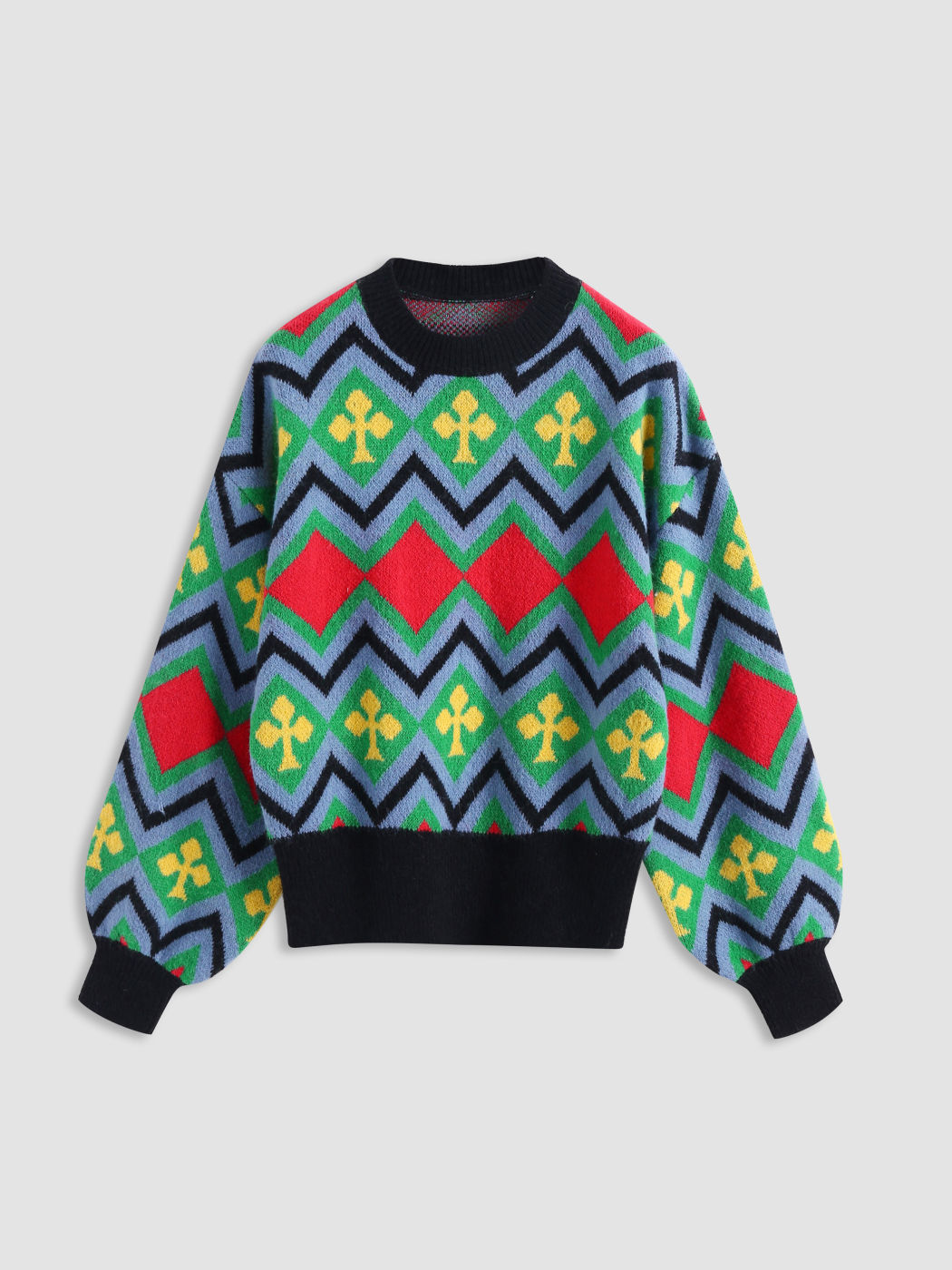 Colorful Geometric Sweater For Daily Casual School Vacation