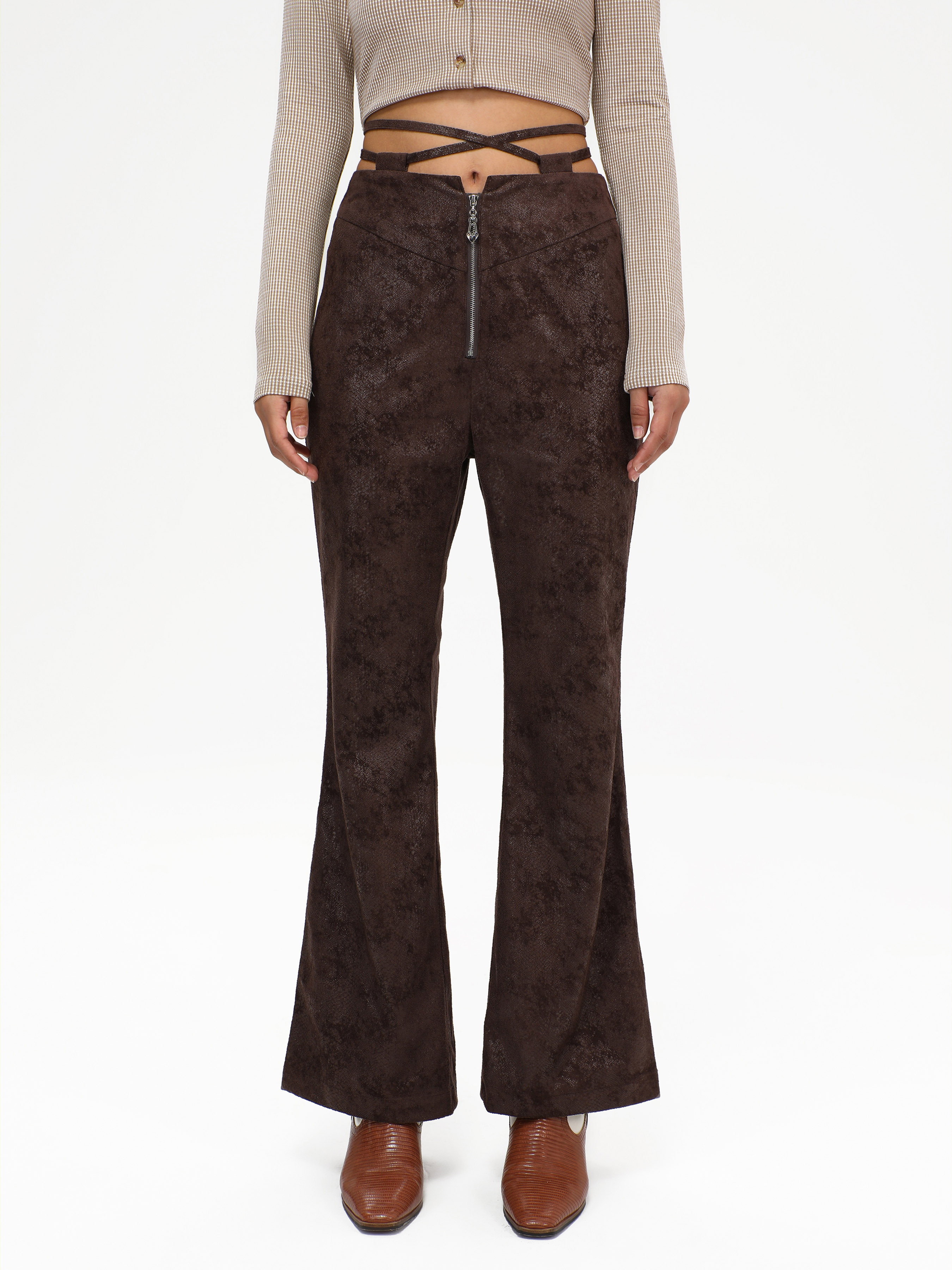Icon Belted Flare Trousers For Exhibition
