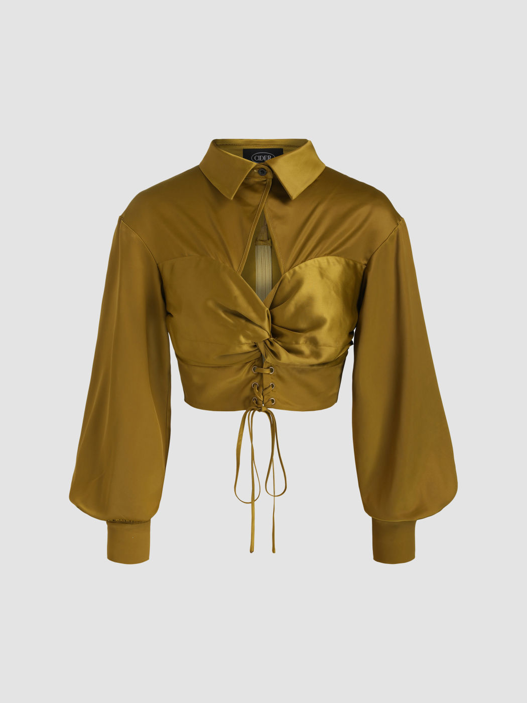 Solid Long Sleeve Blouse - Cider