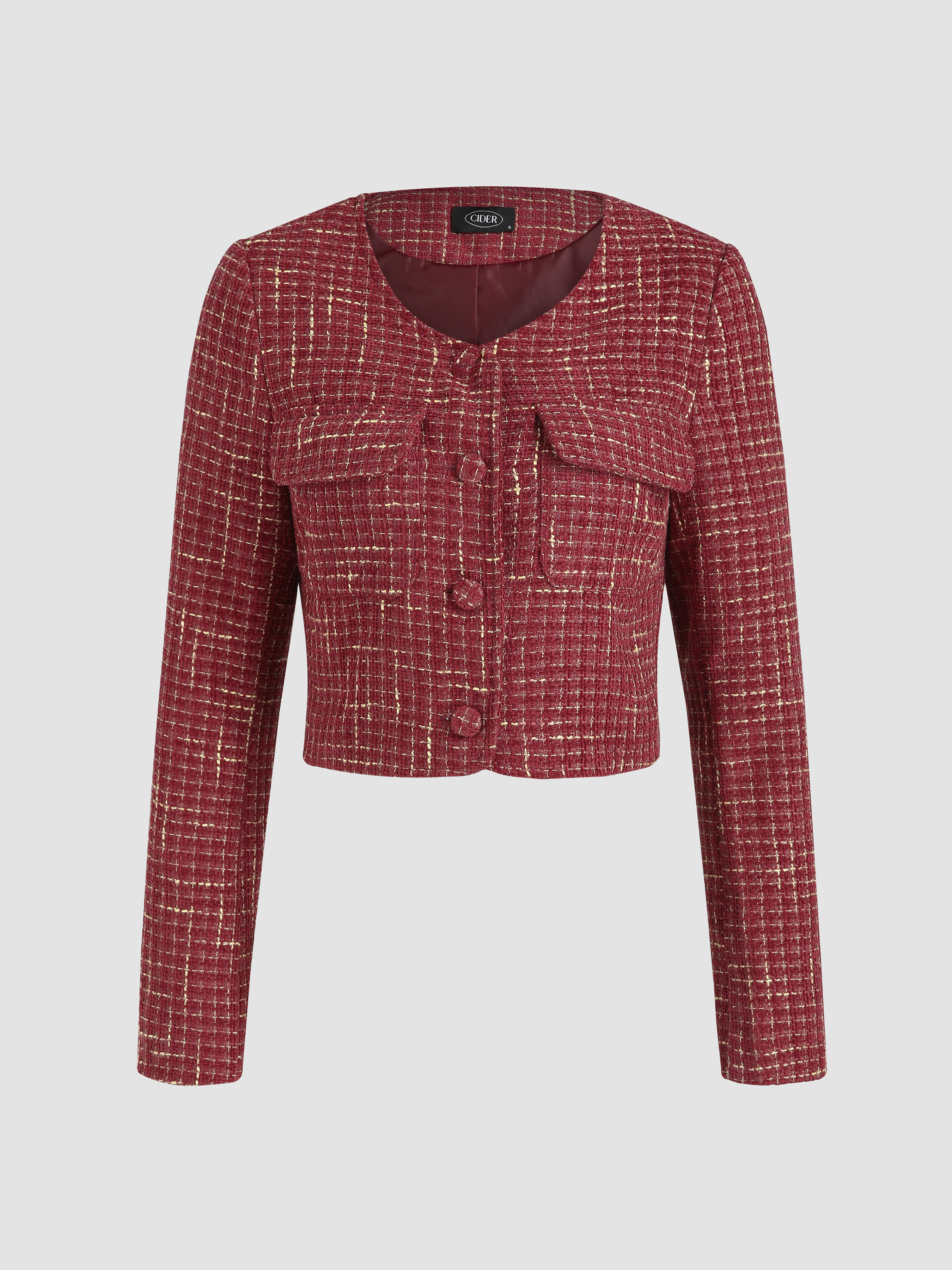 Plaid Tweed Jacket - Cider
