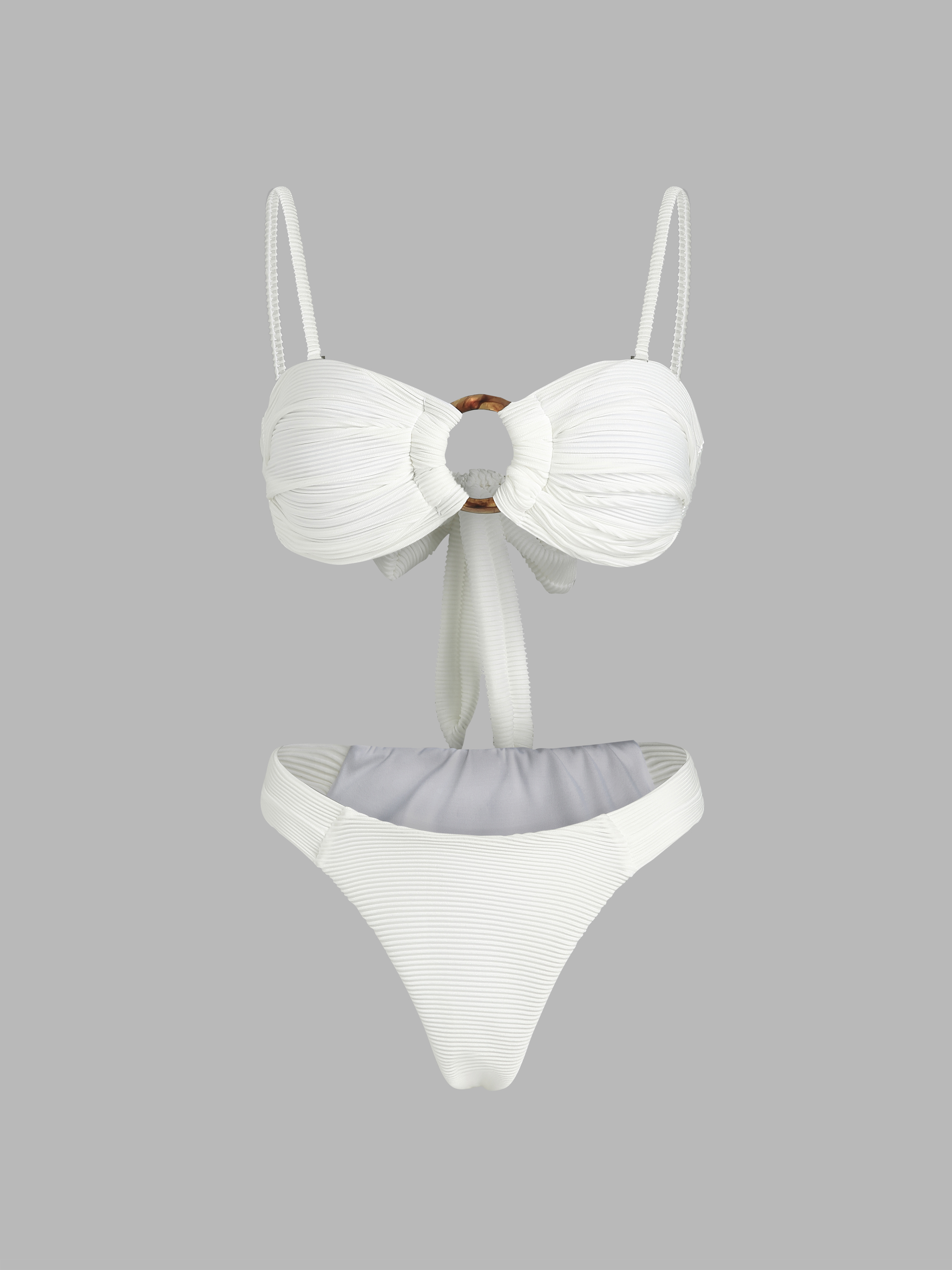 Spaghetti Straps Bowknot Bikini Set Cider