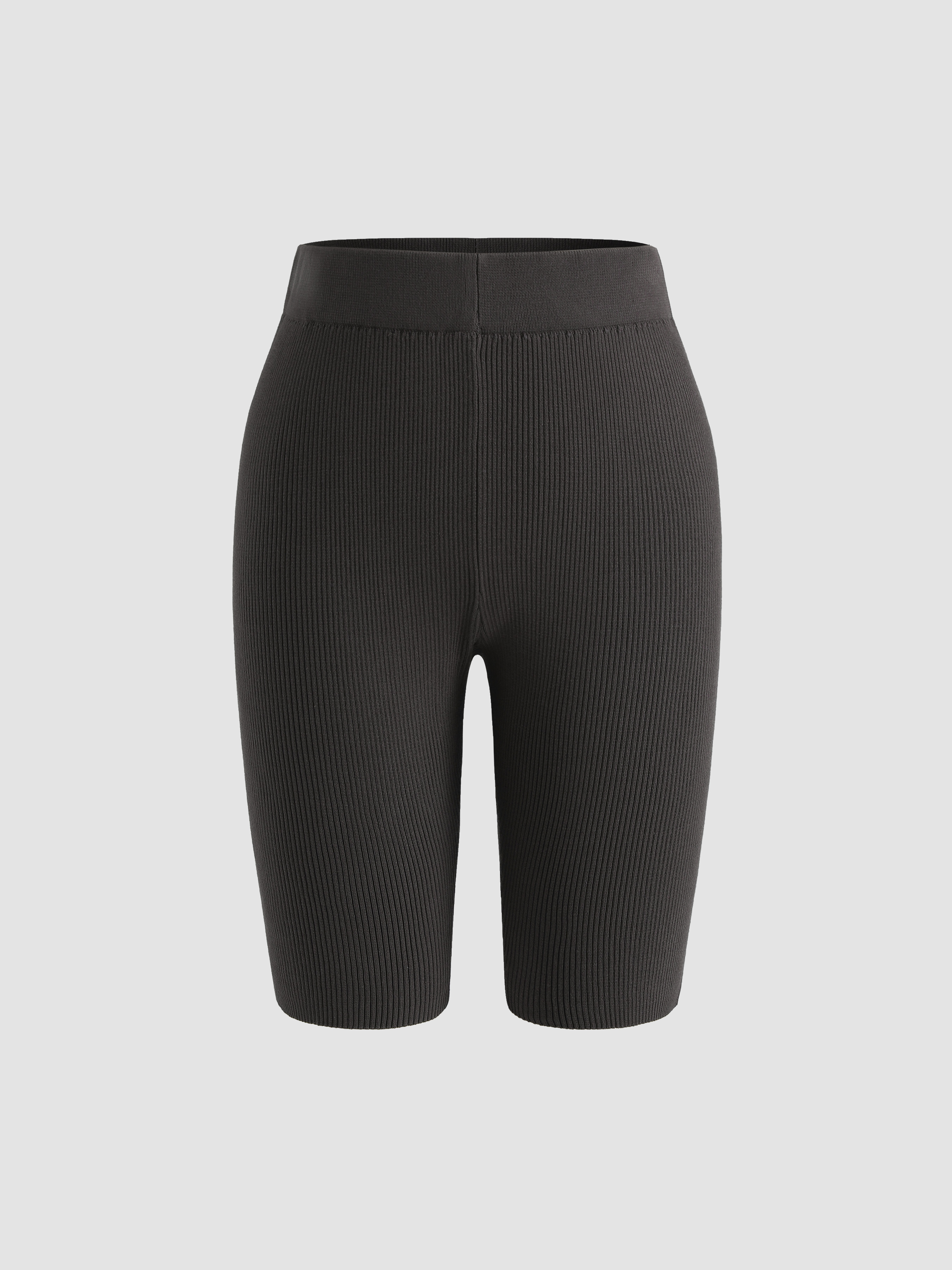 Knit Fabric Solid Knit Mini Shorts