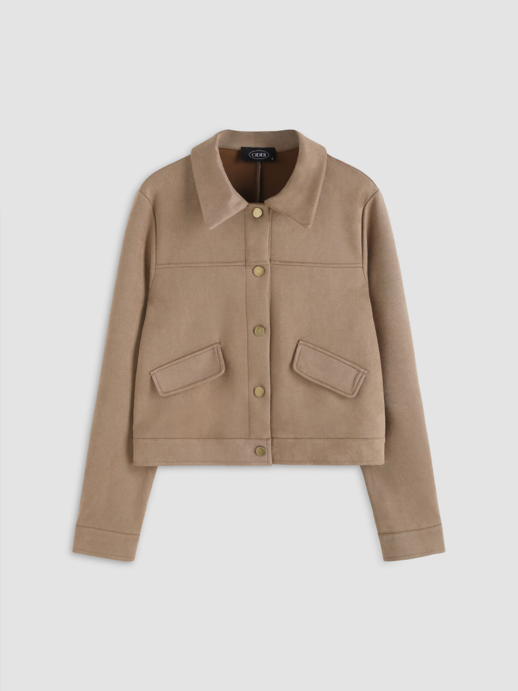 Suede Button Up Jacket For School Daily Casual Date