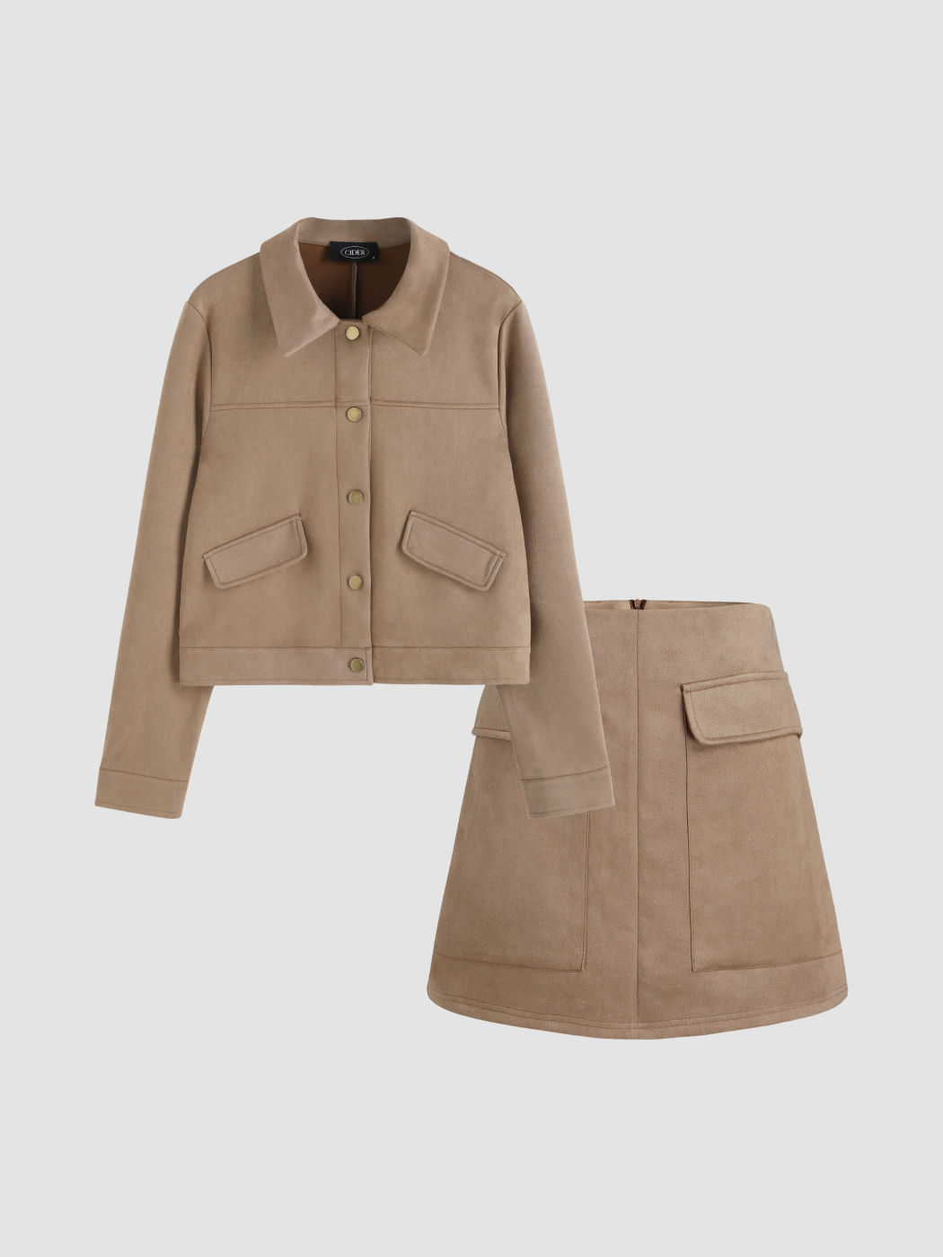 Suede Button Up Jacket For School Daily Casual Date