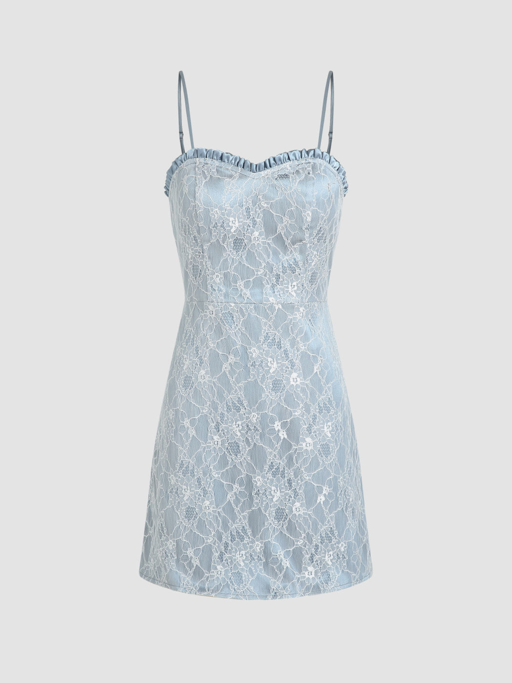 Lace Ruffle Mini Dress - Cider