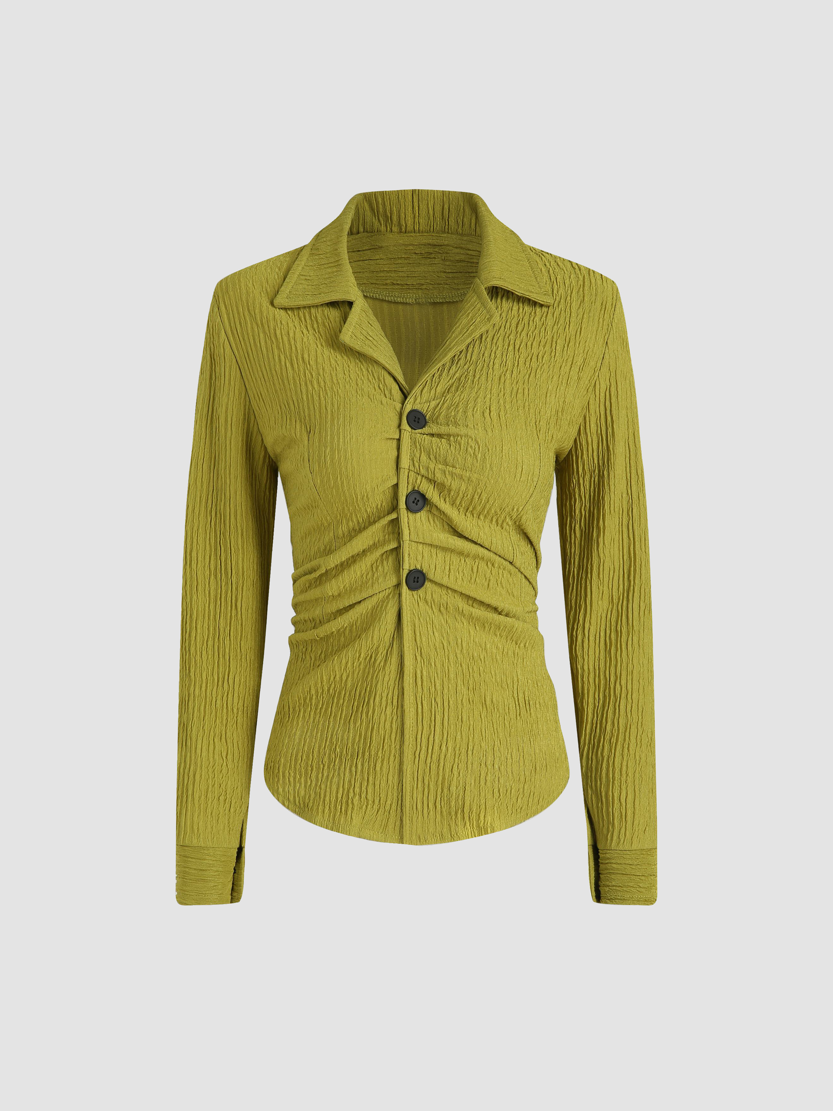 Solid Texture Jacket For Daily Casual Date