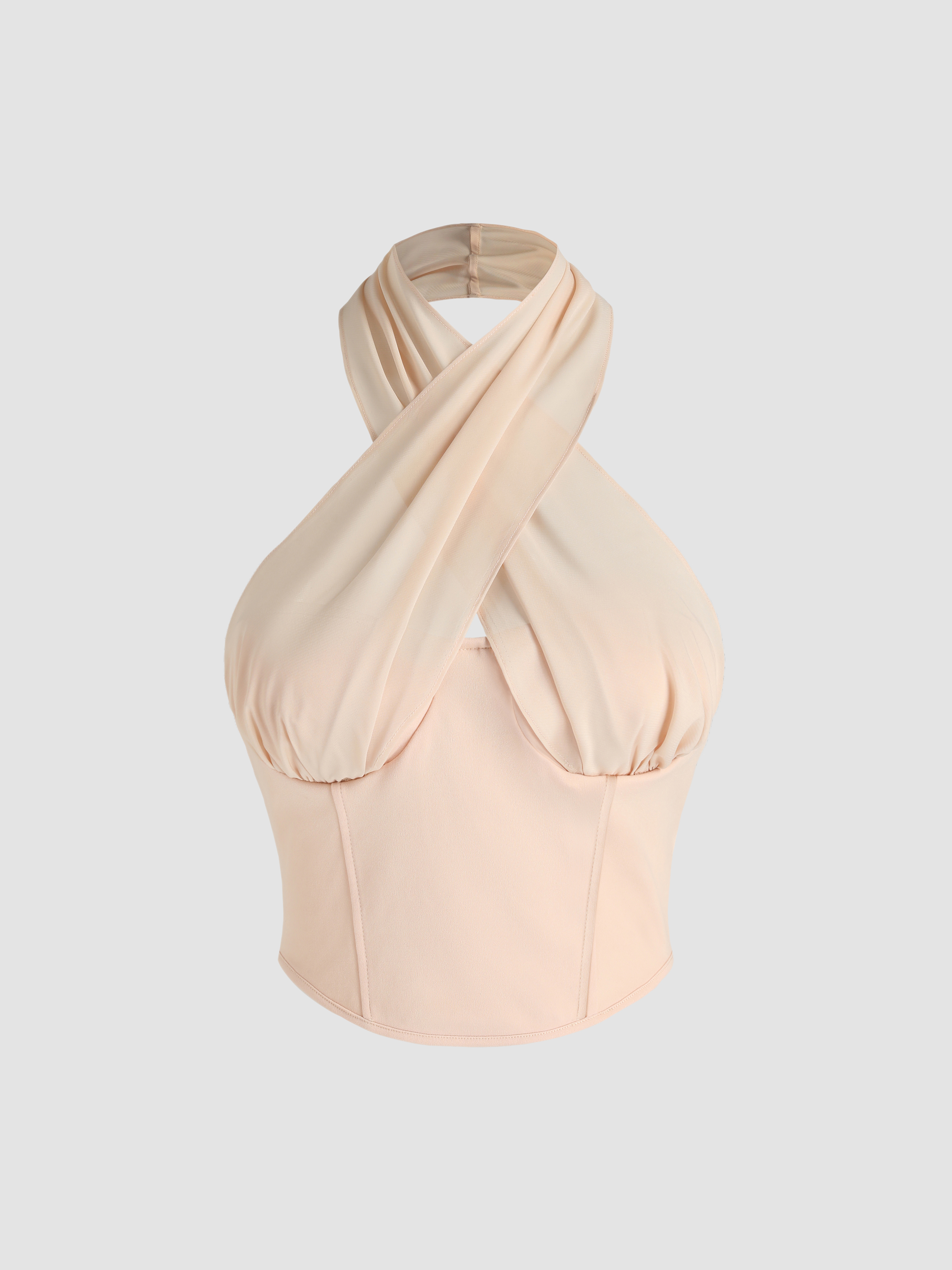 Solid Crossover Corset Top - Cider