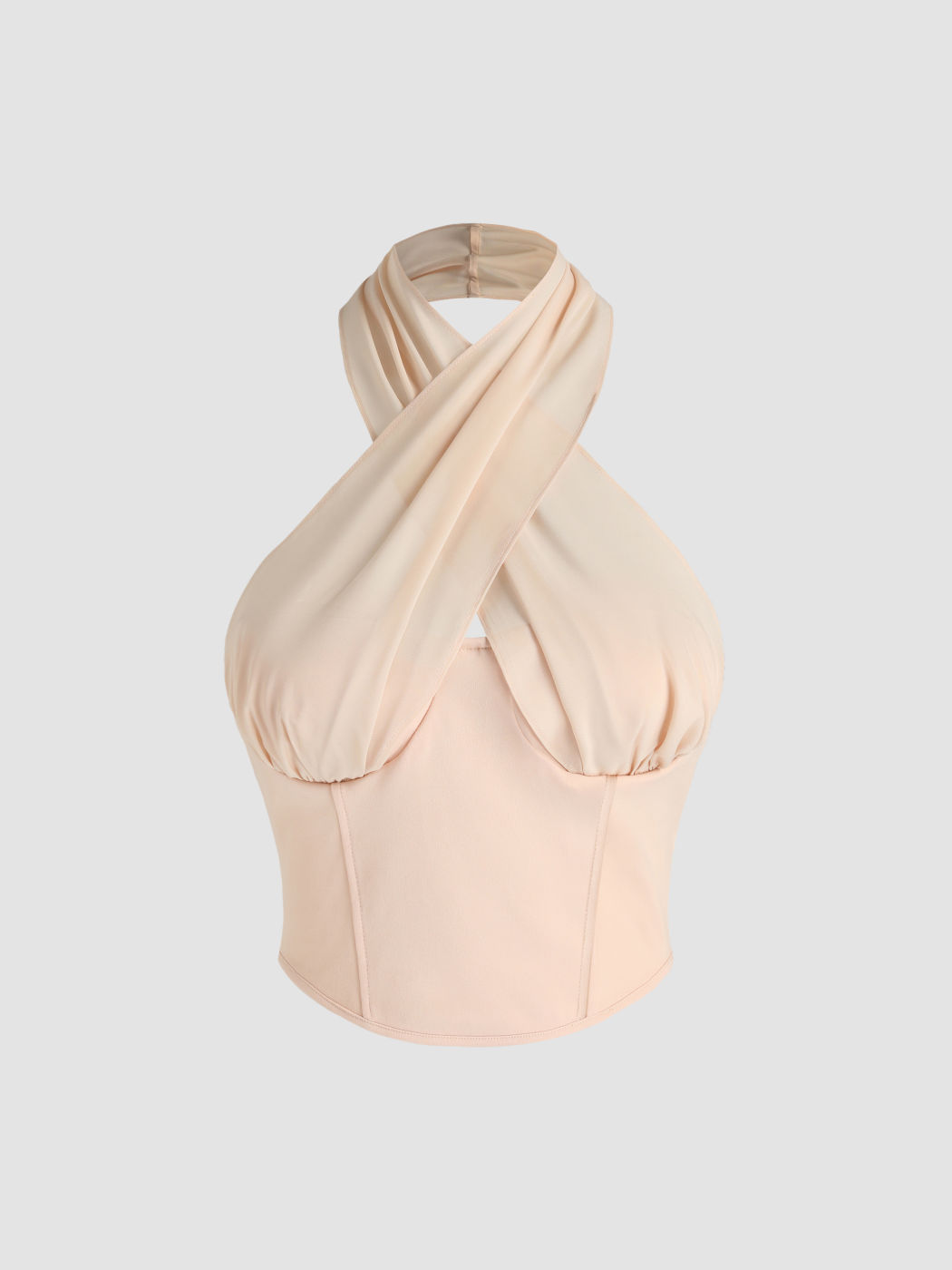 Solid Crossover Corset Top - Cider