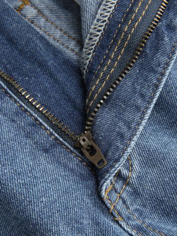 Heart Pattern Straight Leg Jeans - Cider