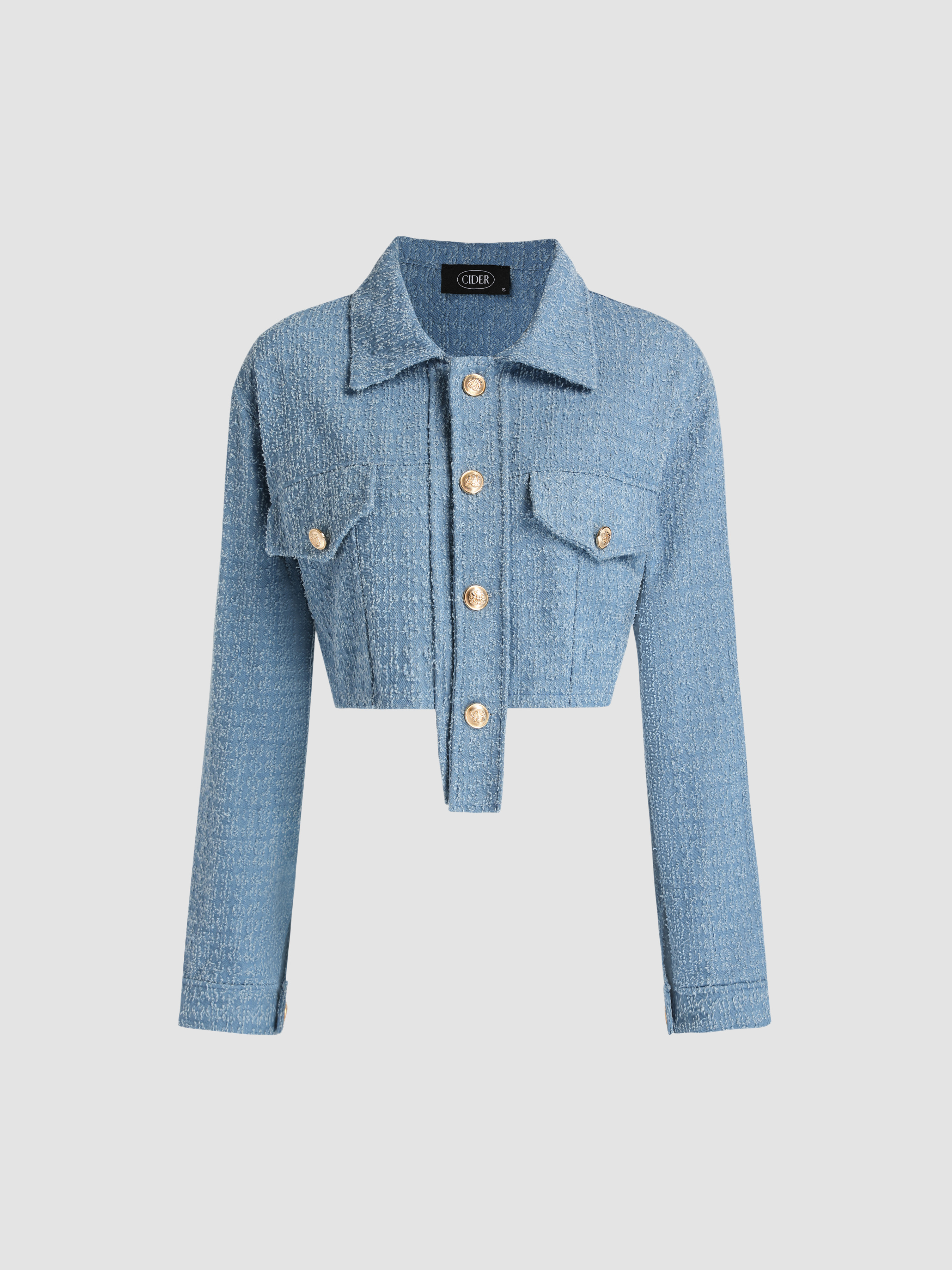 Patchy Pocket Long Sleeve Jacket - Cider