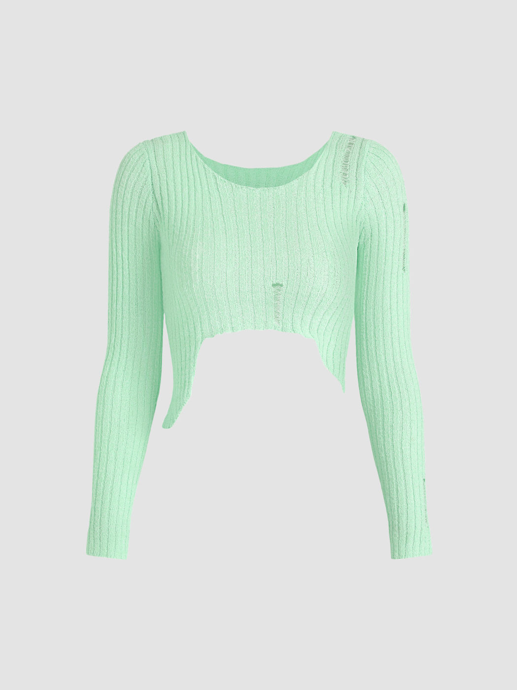 Knit Fabric Solid Rib Sweater For Daily Casual