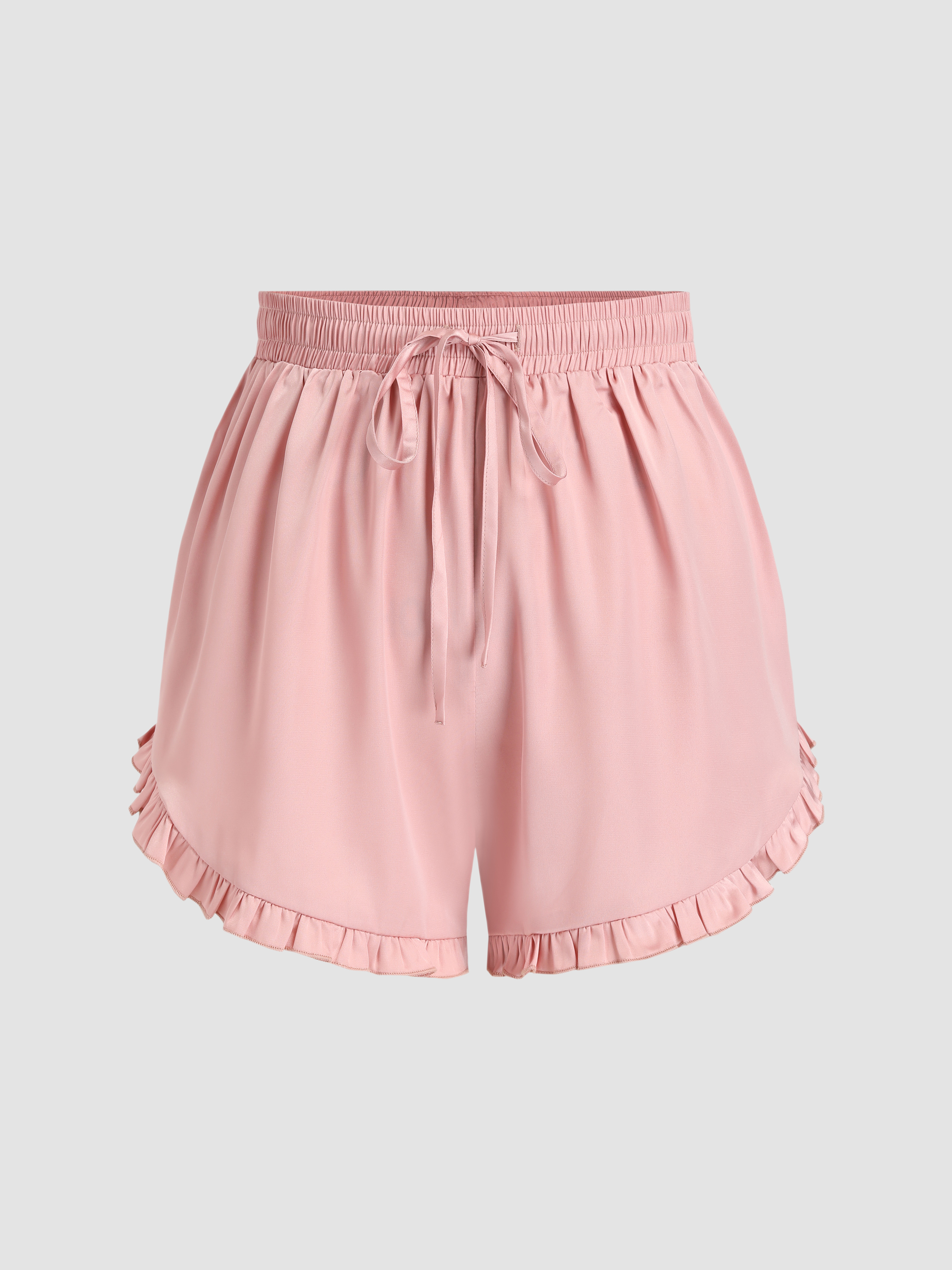 Ruffle Satin Mini Shorts - Cider