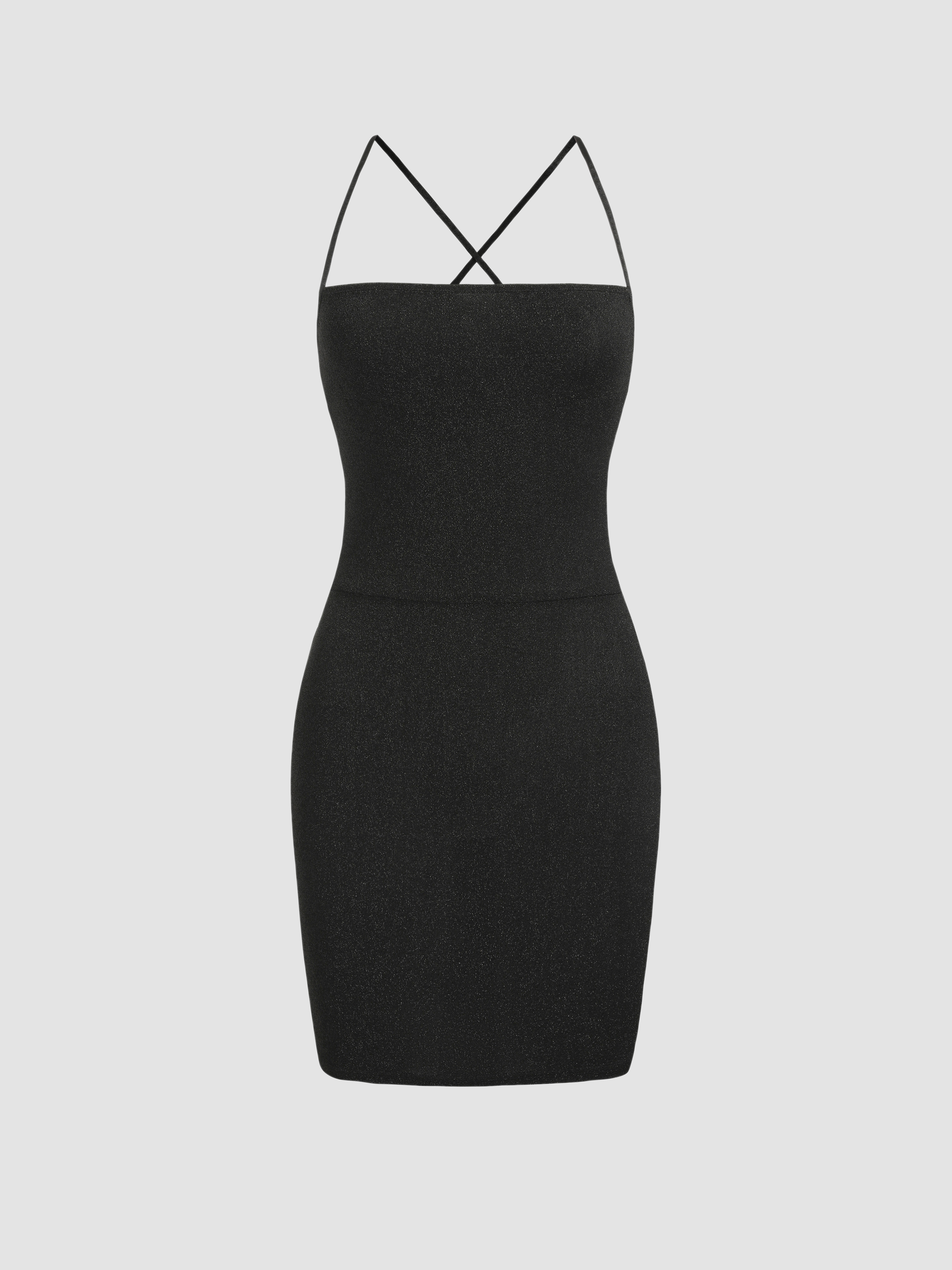 Glitter Backless Mini Dress - Cider