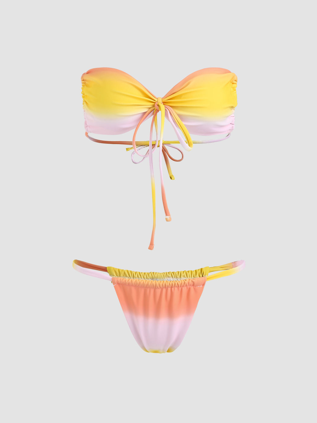 Colorful Strappy Bikini Set - Cider