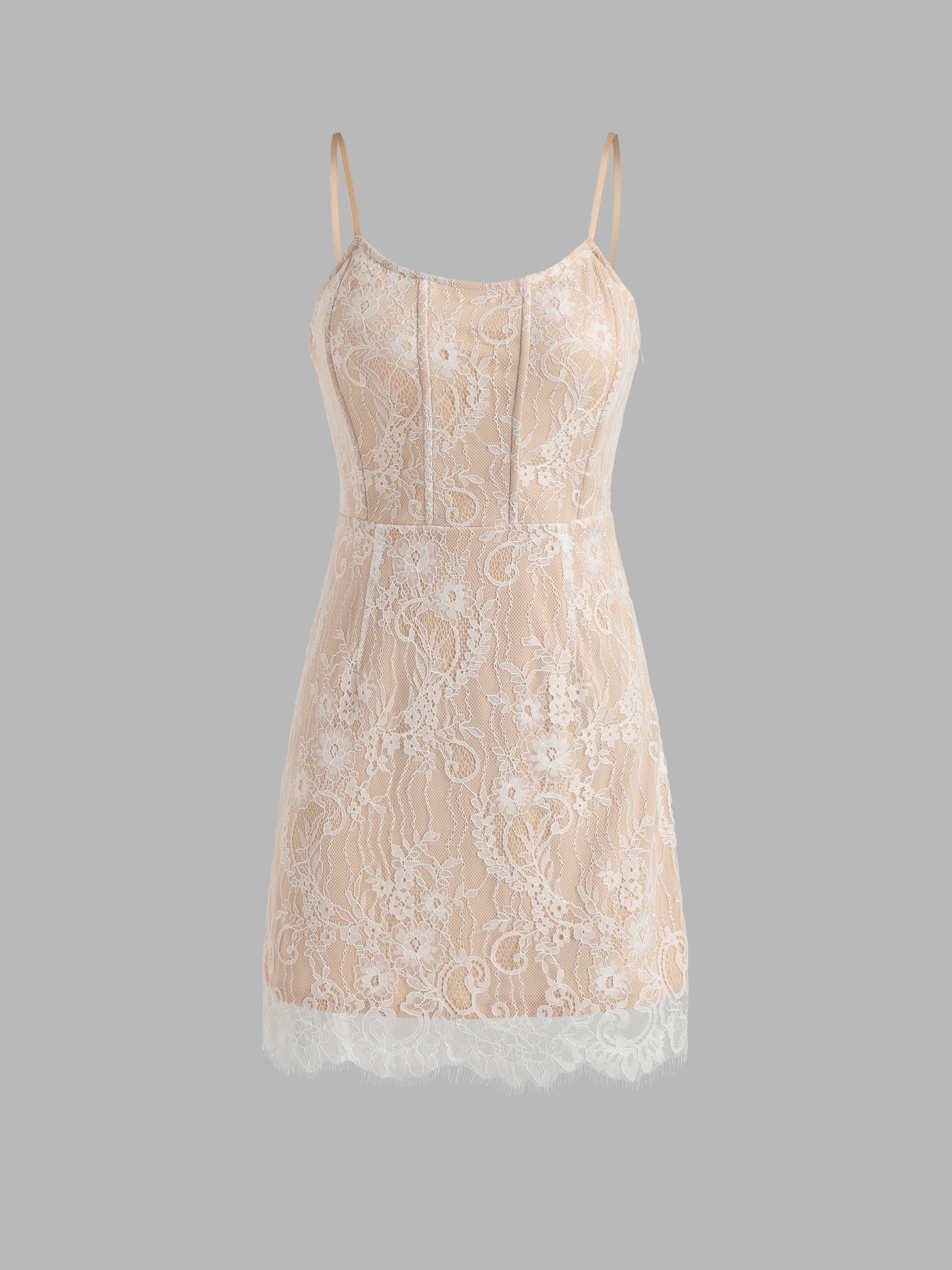 Floral Lace Gauze Mini Dress For Daily Casual