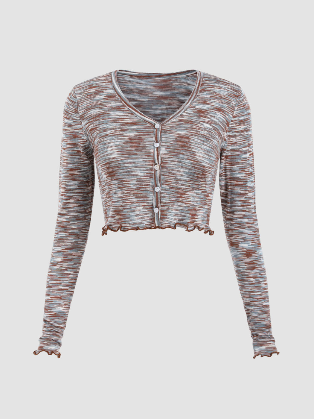 Brown Ruffle Cardigan