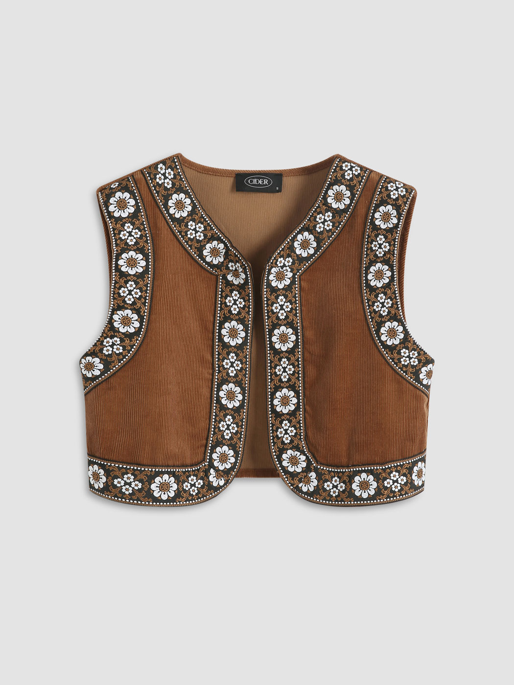 Floral Embroidered Vest For Daily Casual Date