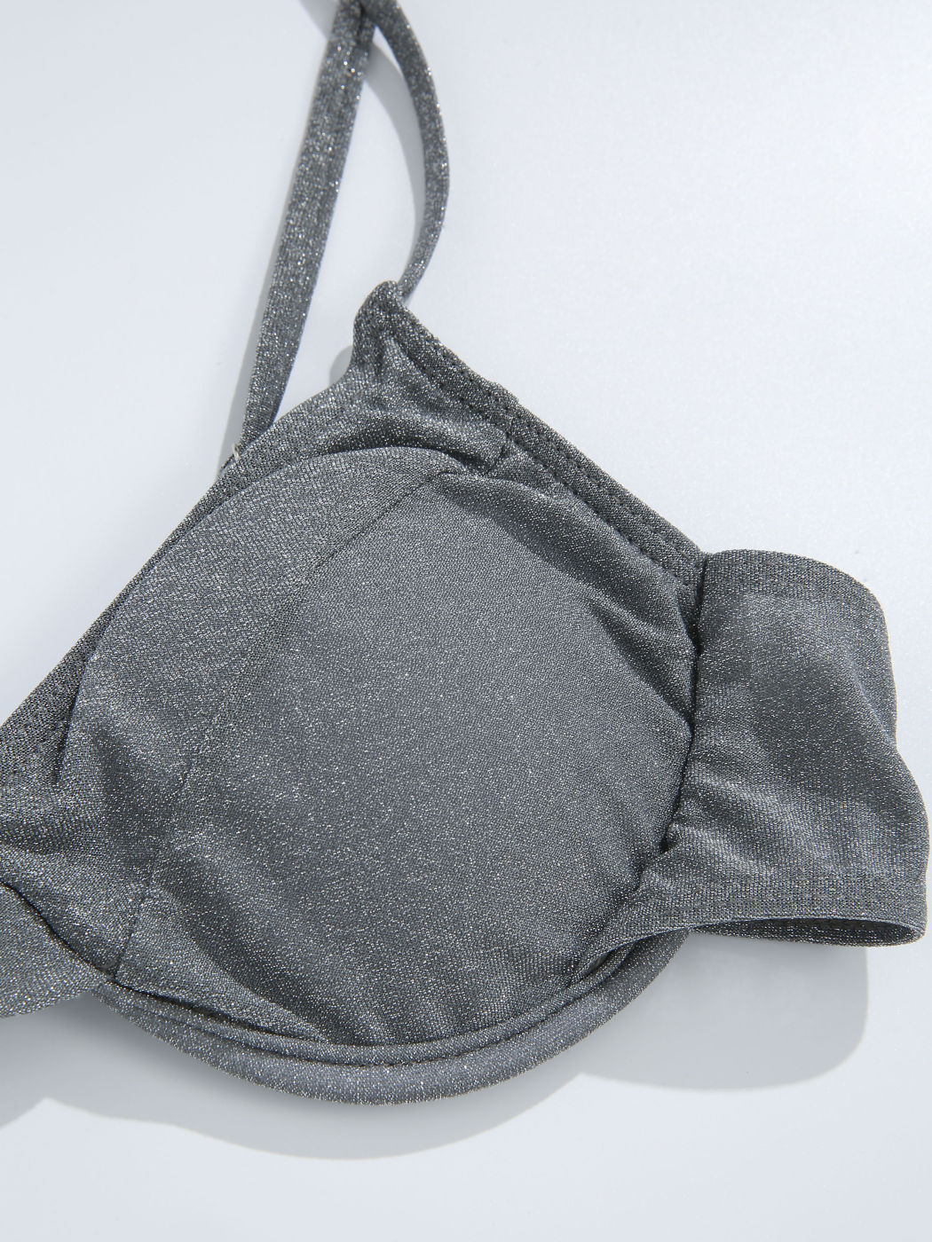 Solid Glitter Underwire Bikini Swimsuit - Cider