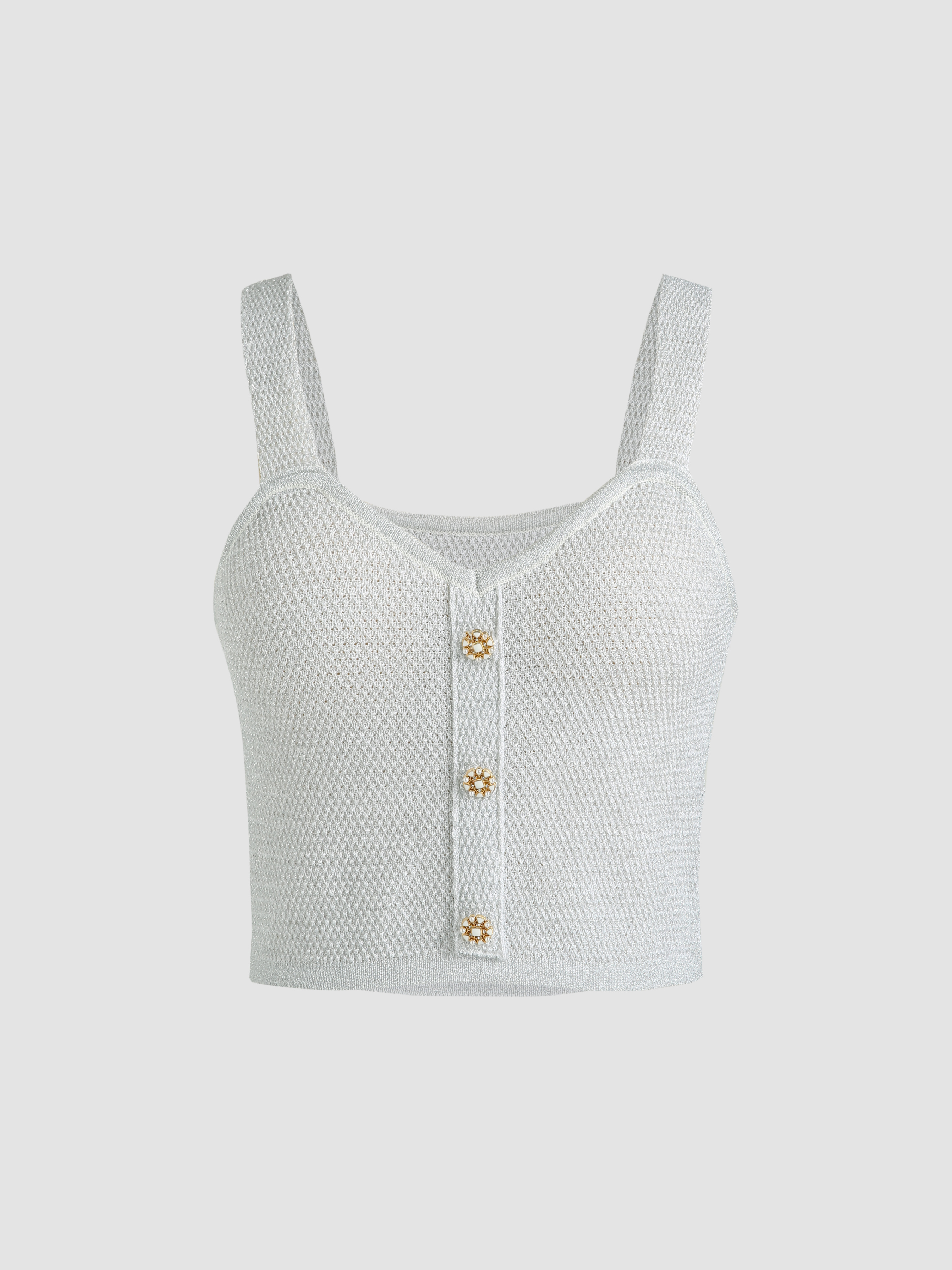 Texture Button-Up Tank Top - Cider