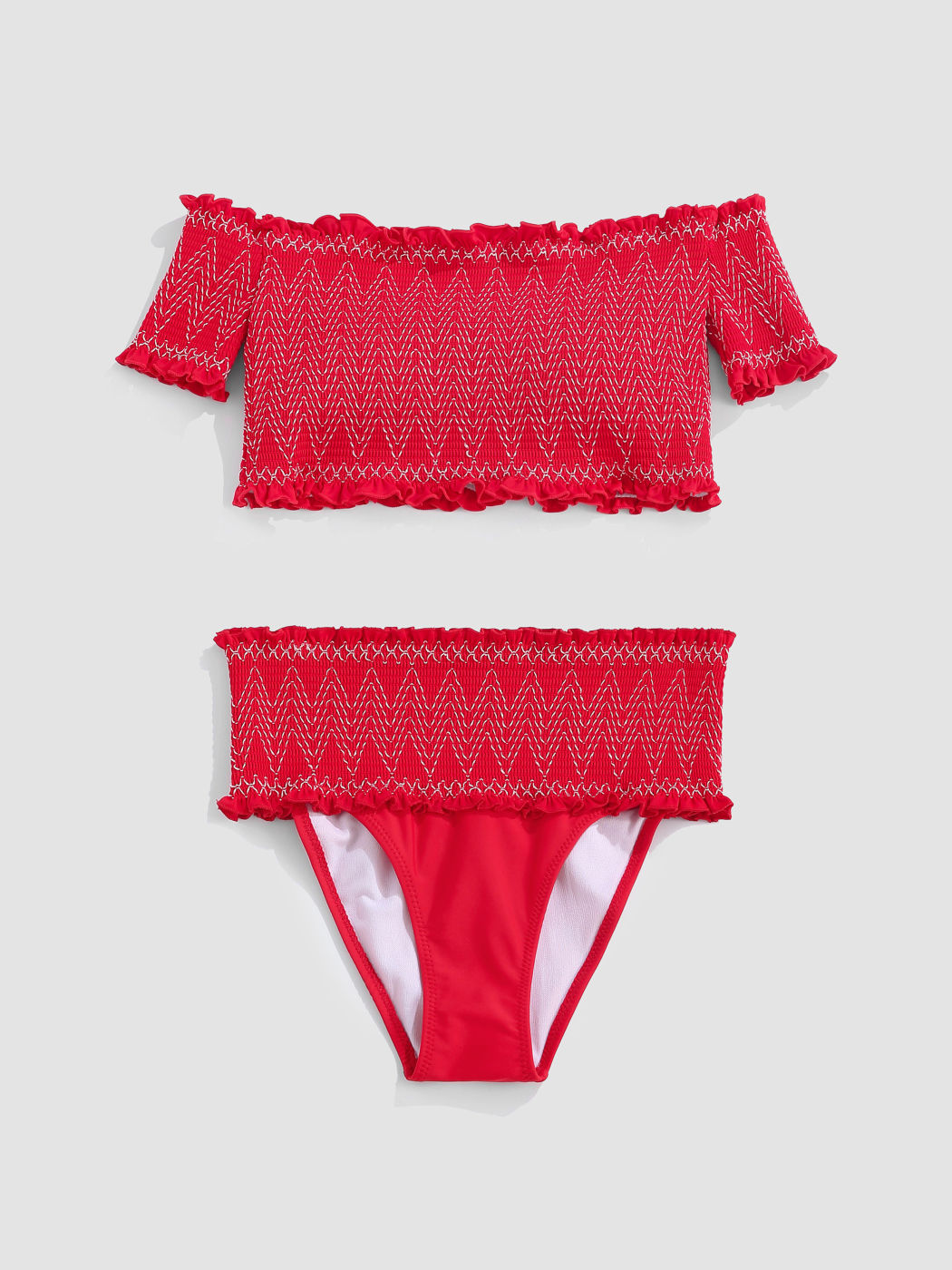 Off Shoulder Ruffle Bikini Set