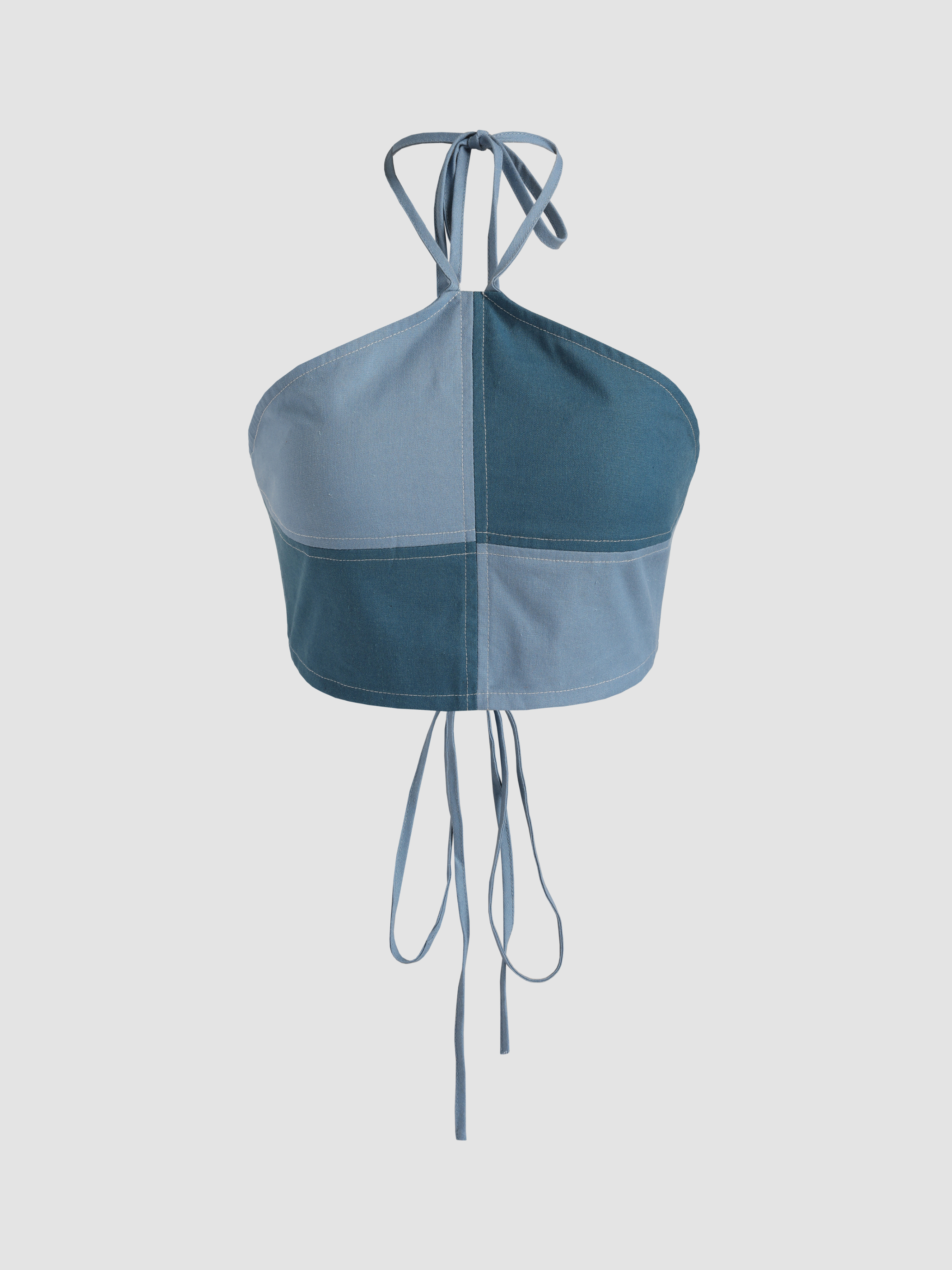 Colorblock Halter Tank Top