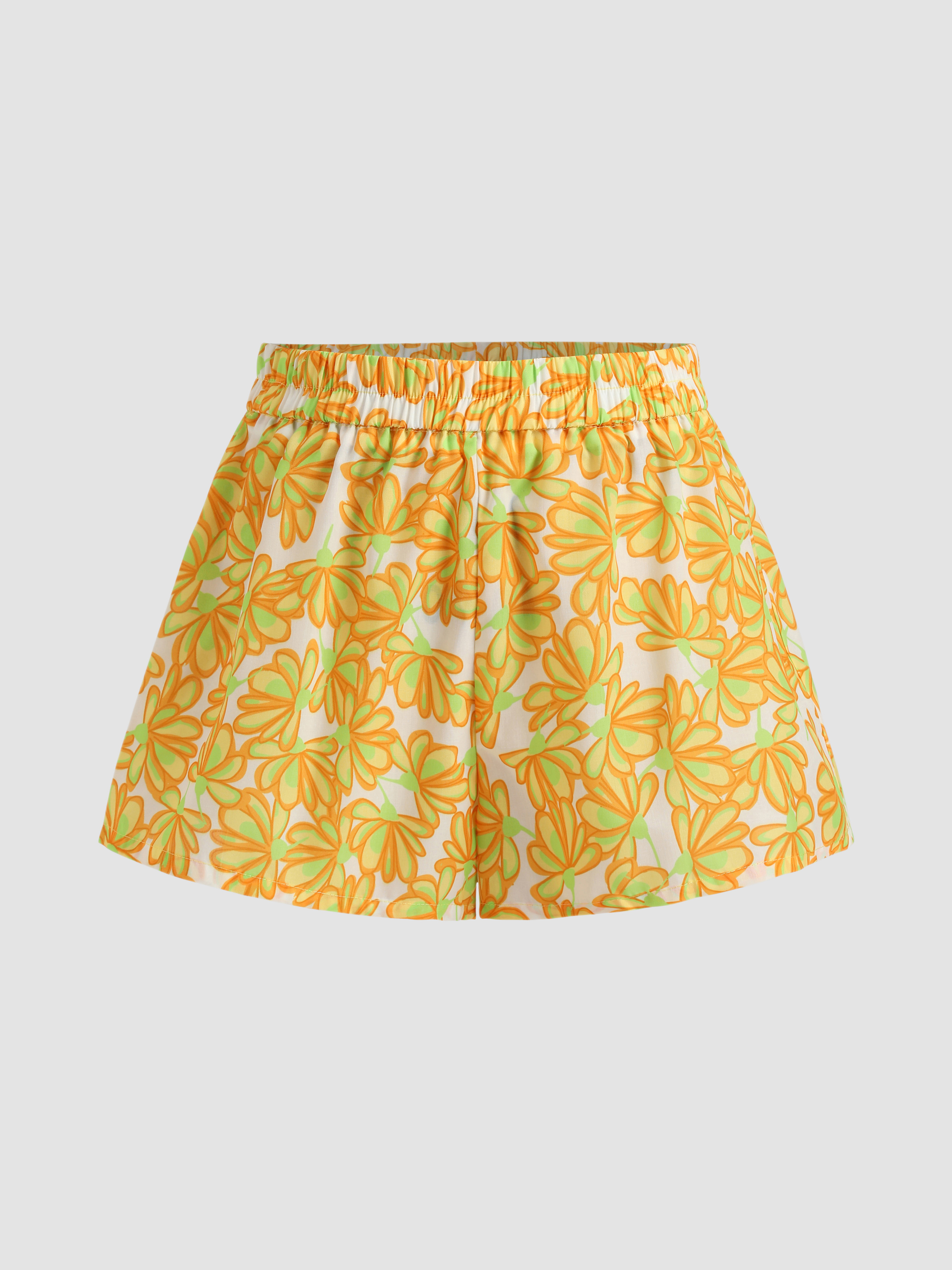 Floral Mini Shorts For Daily Casual Date